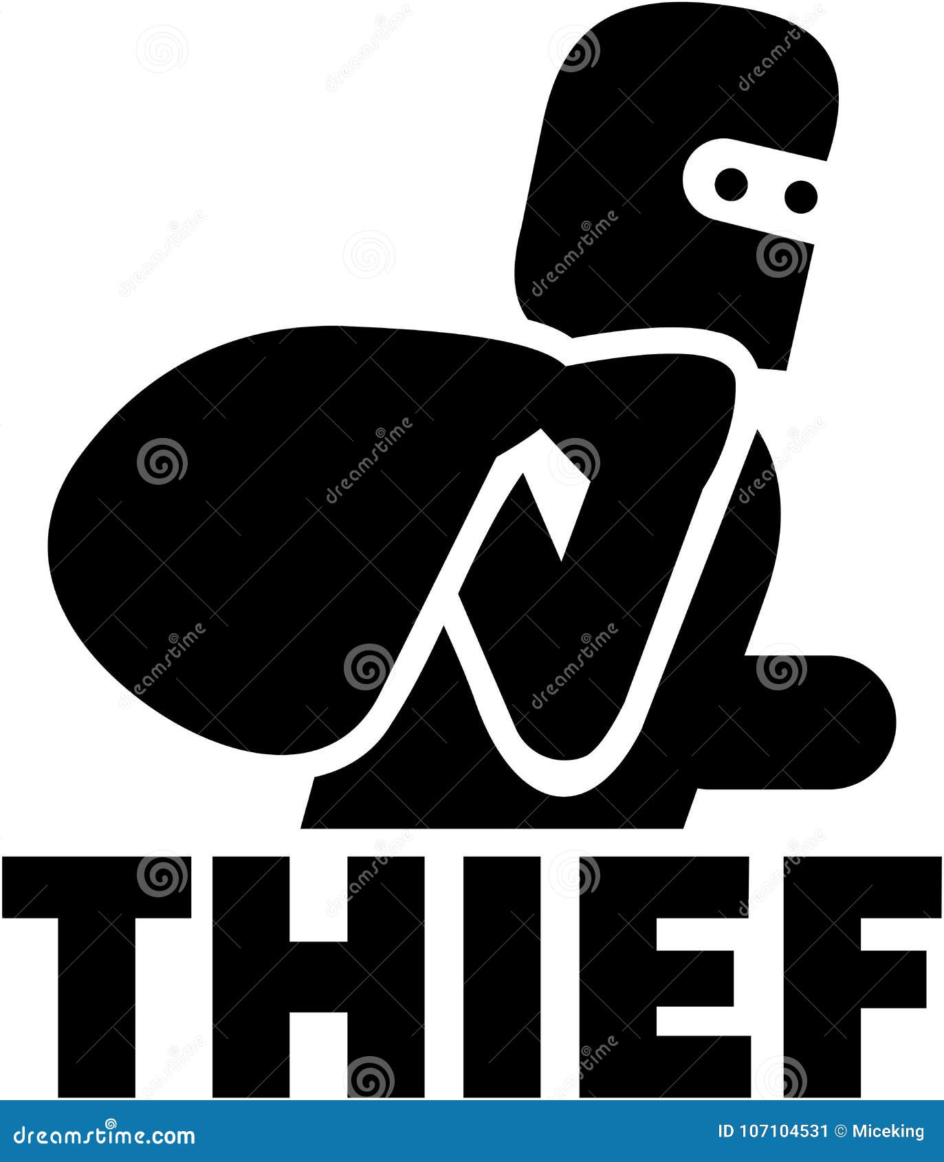 Ícone Do Ladrão Com Palavra Ilustração do Vetor - Ilustração de ...