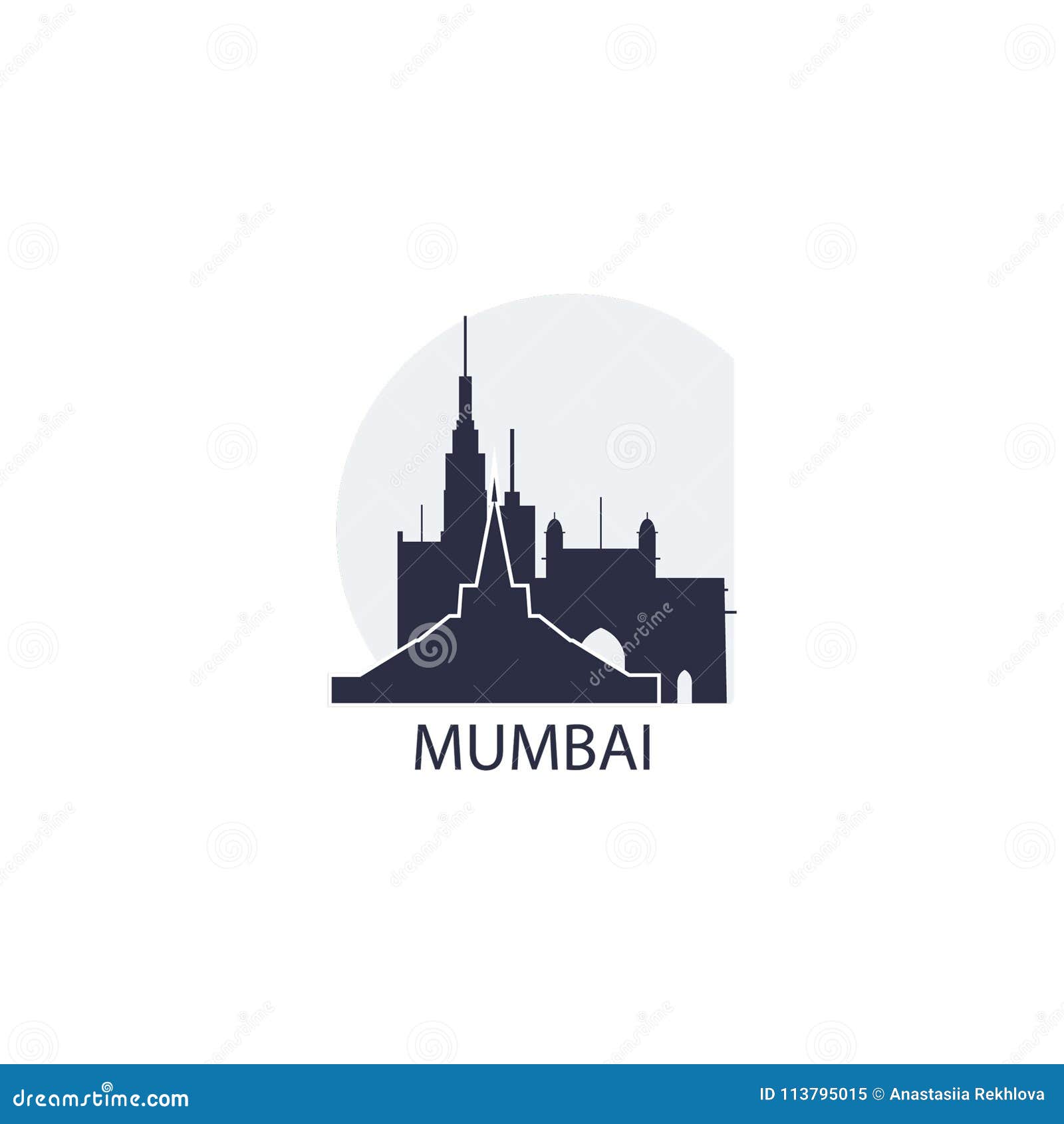 Ícone Do Logotipo Do Vetor Da Skyline Da Cidade De Mumbai Ilustração do ...