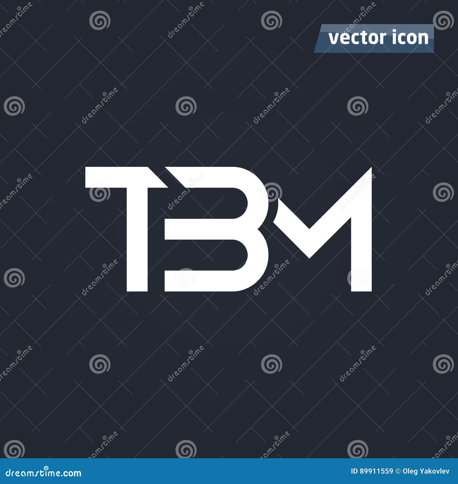 Ícone do monograma de TBM ilustração do vetor. Ilustração de linha ...