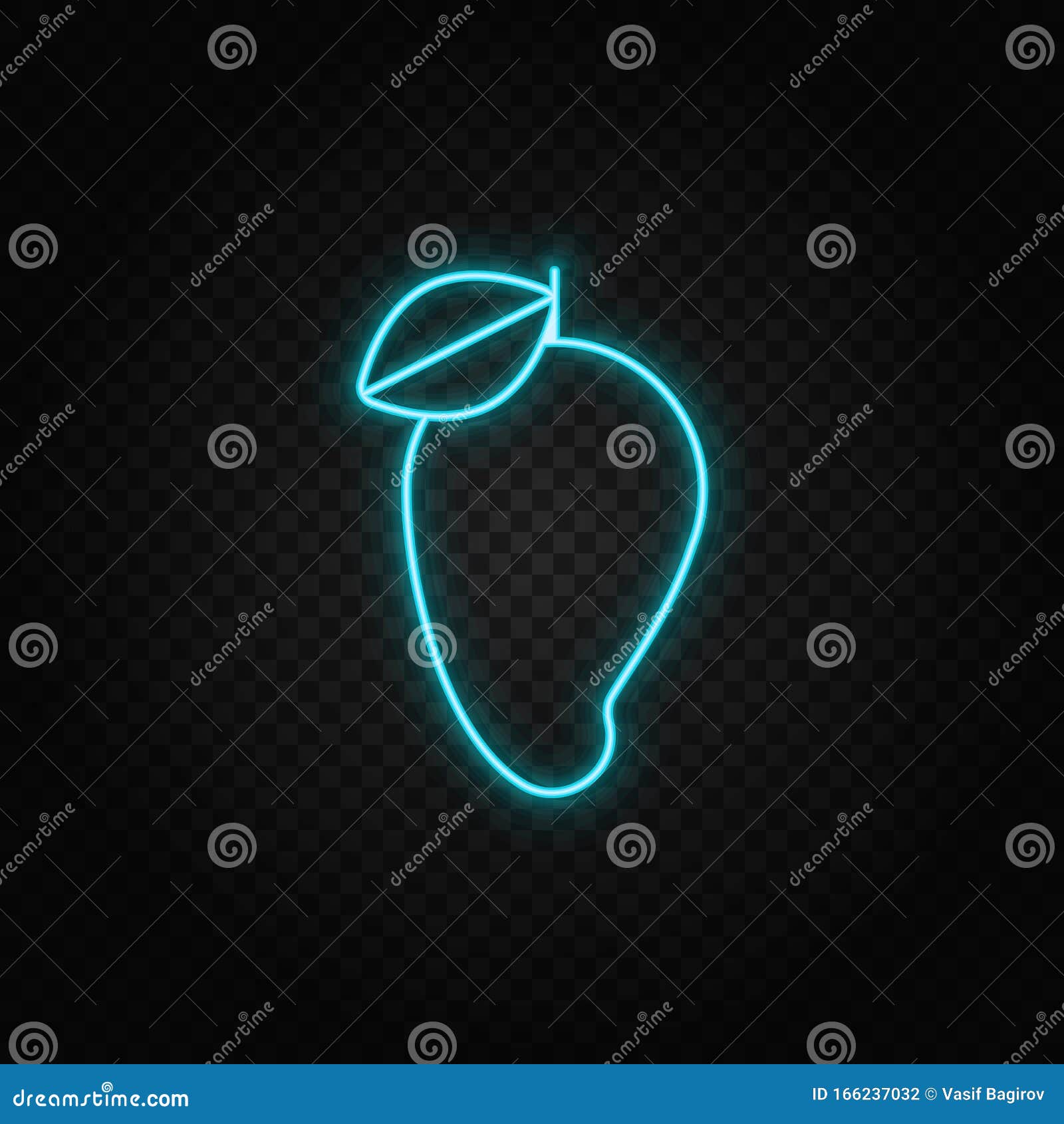 ícone Do Neon Mango Ícone Do Vetor Do Neon Azul E Amarelo Ilustração ...