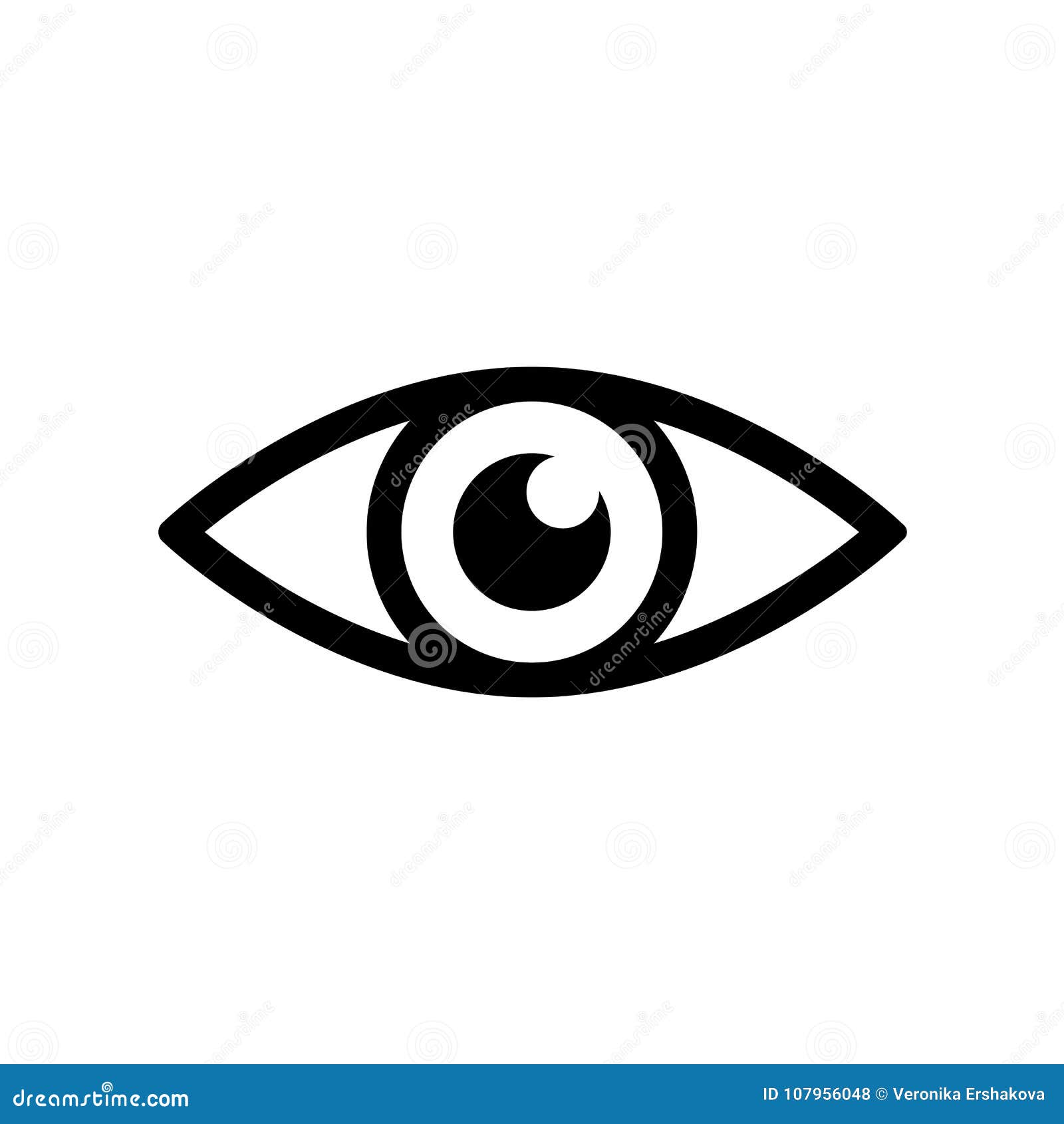 Ícone do olho - vetor ilustração do vetor. Ilustração de idéia - 107956048