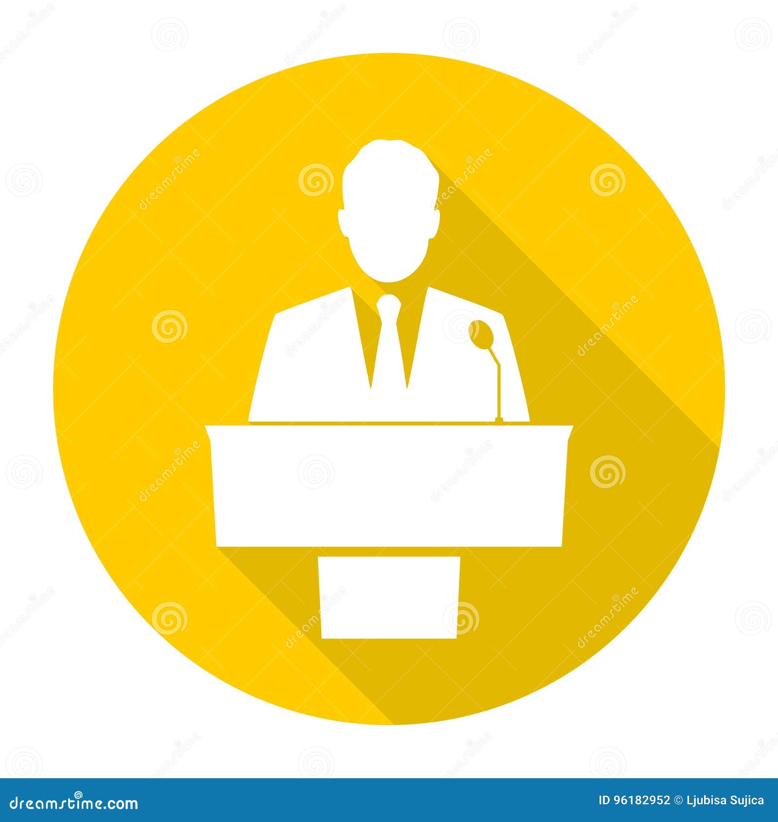 Ícone Do Orador Público Com Sombra Longa Ilustração do Vetor ...