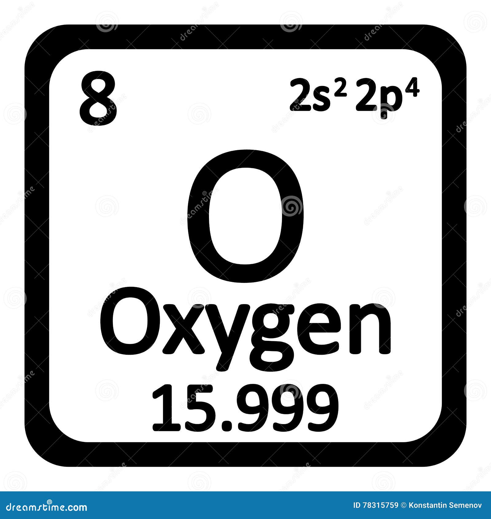 Ícone Do Oxigênio Do Elemento De Tabela Periódica Ilustração Stock ...