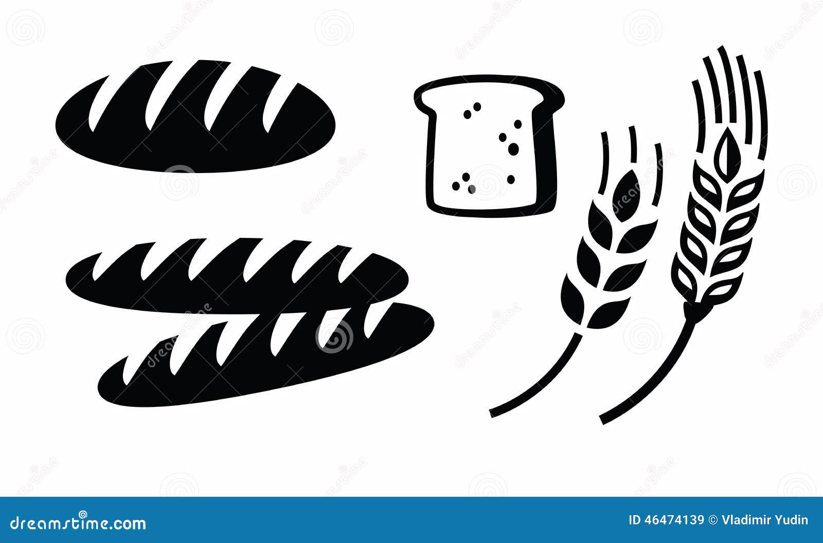 Ícone do pão ilustração do vetor. Ilustração de vetor - 46474139