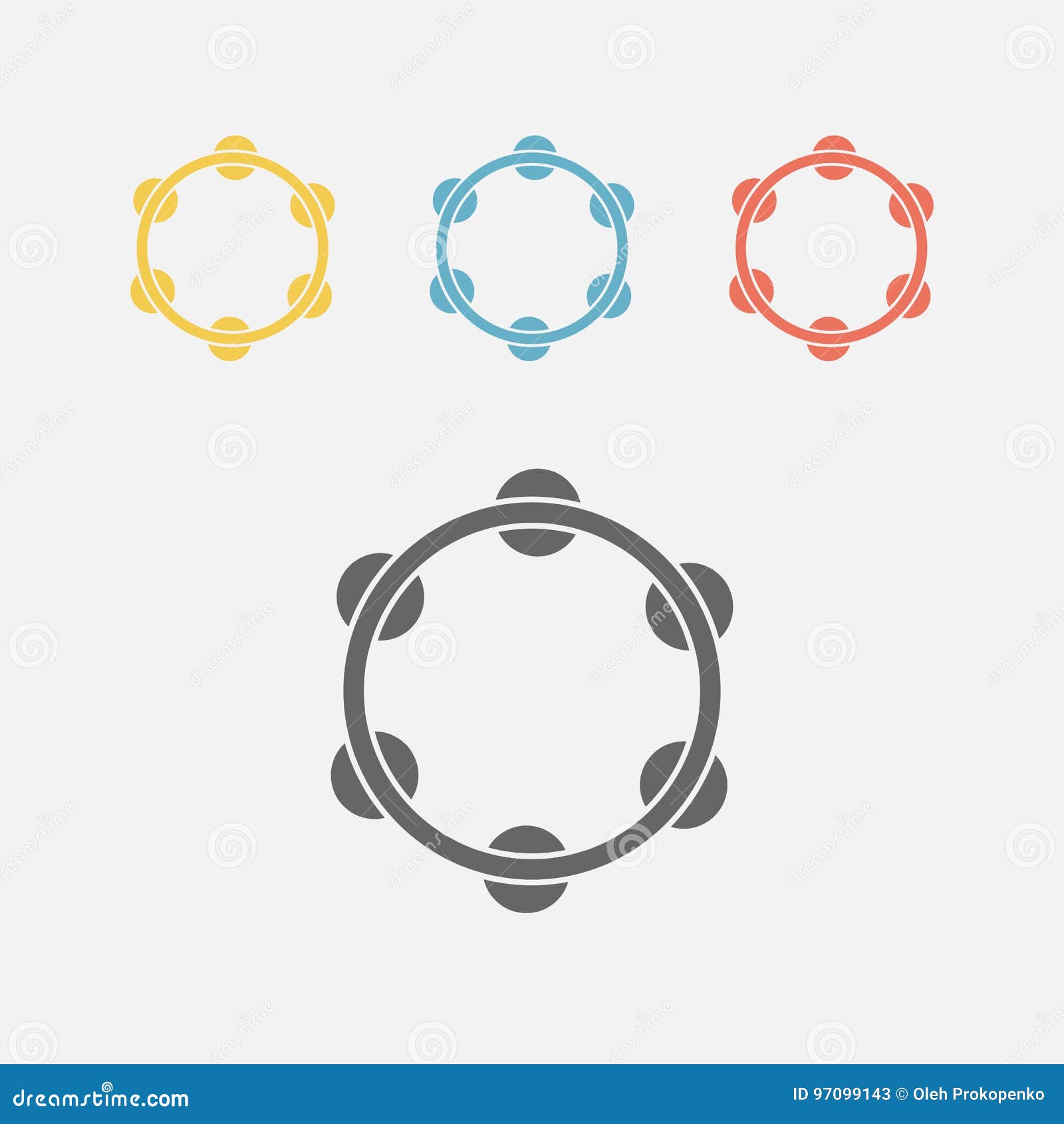 Ícone do pandeiro ilustração do vetor. Ilustração de isolado - 97099143