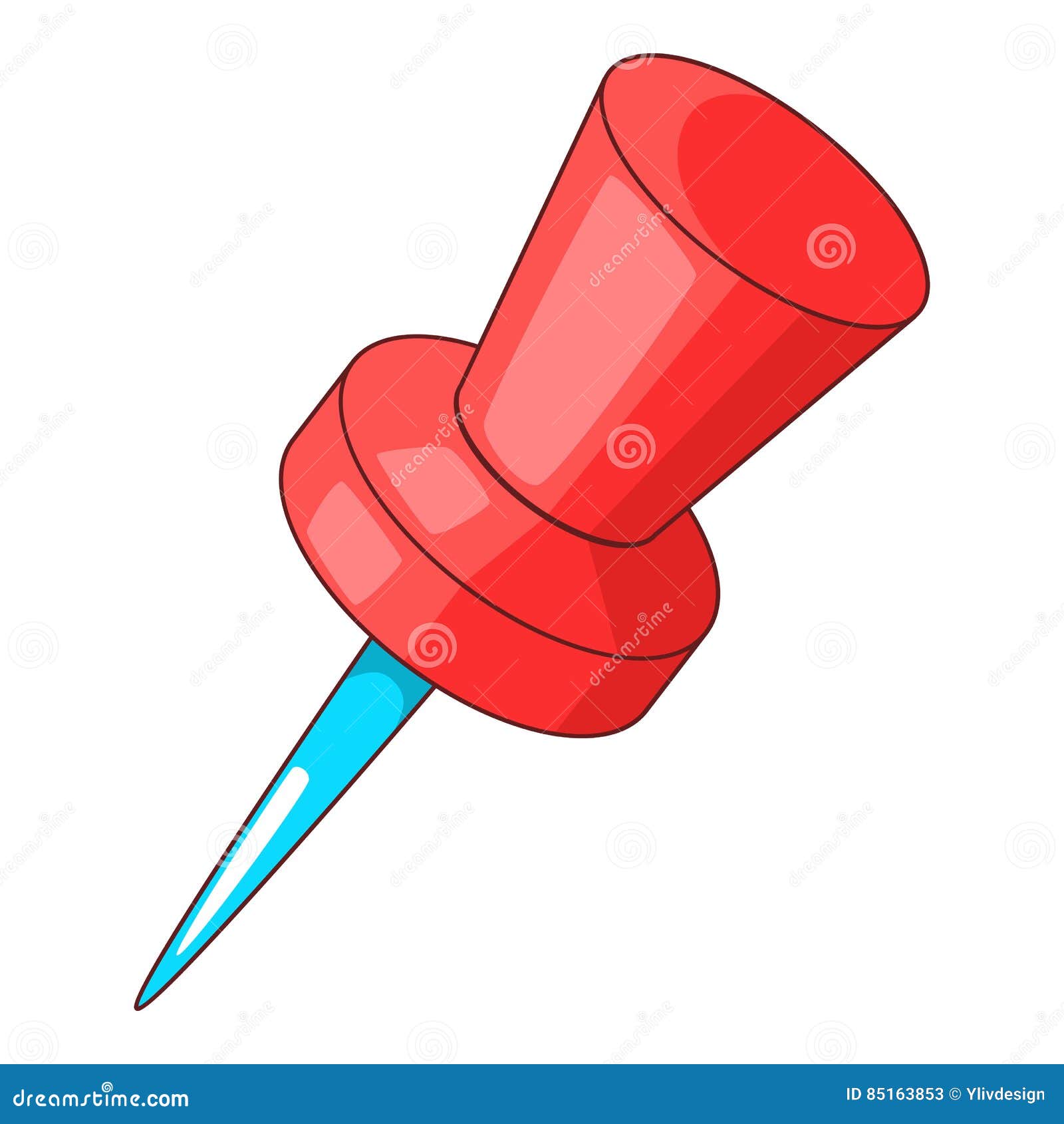 Ícone Do Pin, Estilo Dos Desenhos Animados Ilustração do Vetor ...