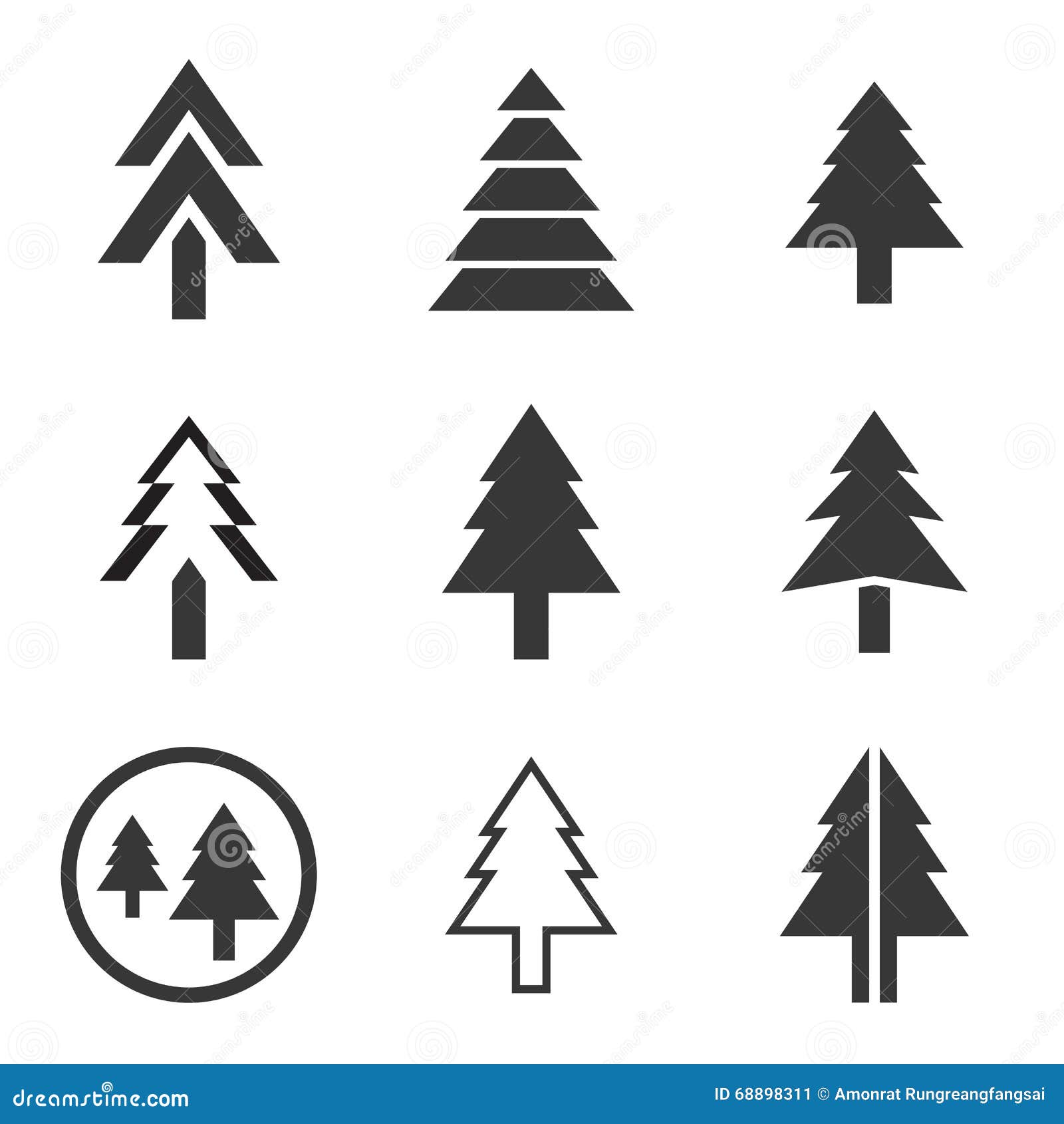 Ícone do pinheiro ilustração do vetor. Ilustração de pinho - 68898311