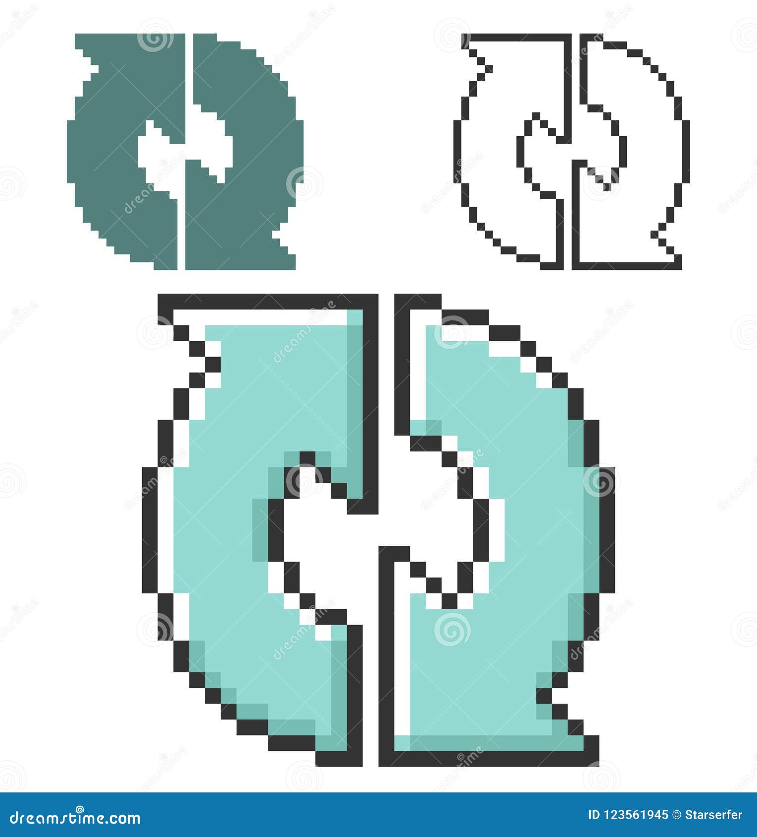 Ícone Do Pixel De Reciclar Setas Ilustração do Vetor - Ilustração de ...