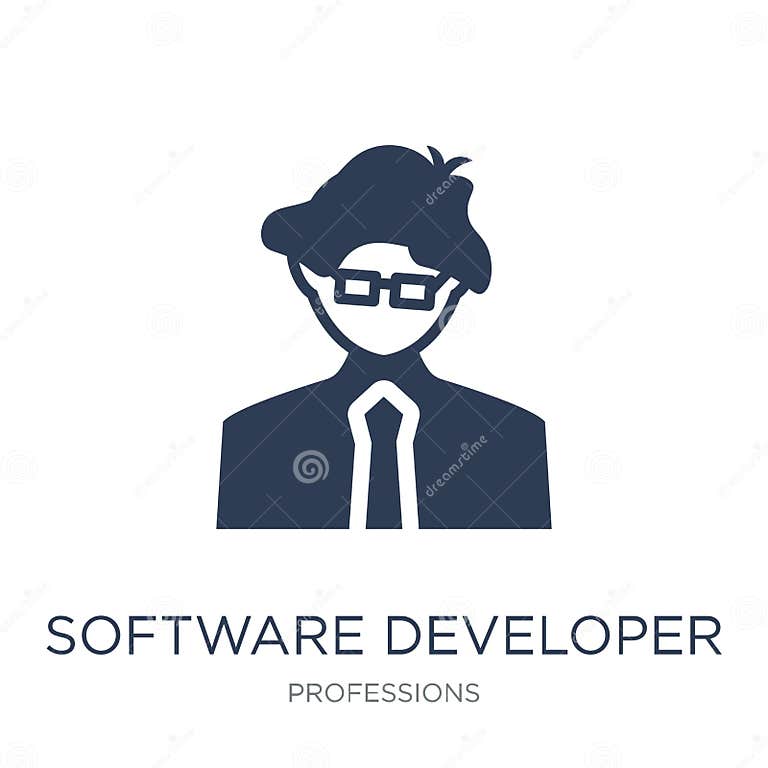 Ícone Do Programador De Software Programador De Software Liso Na Moda ...