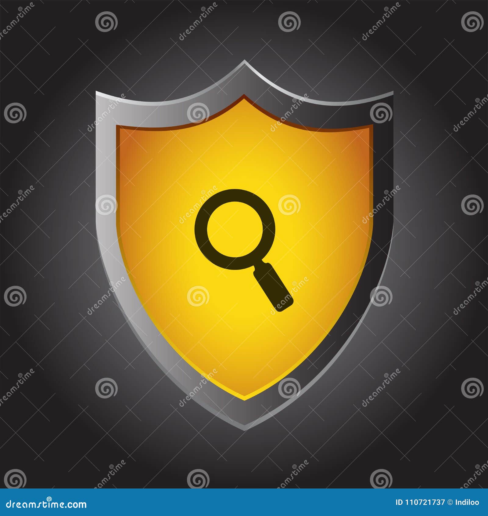 Ícone Do Protetor Com Símbolo Da Busca Ilustração Stock - Ilustração de ...