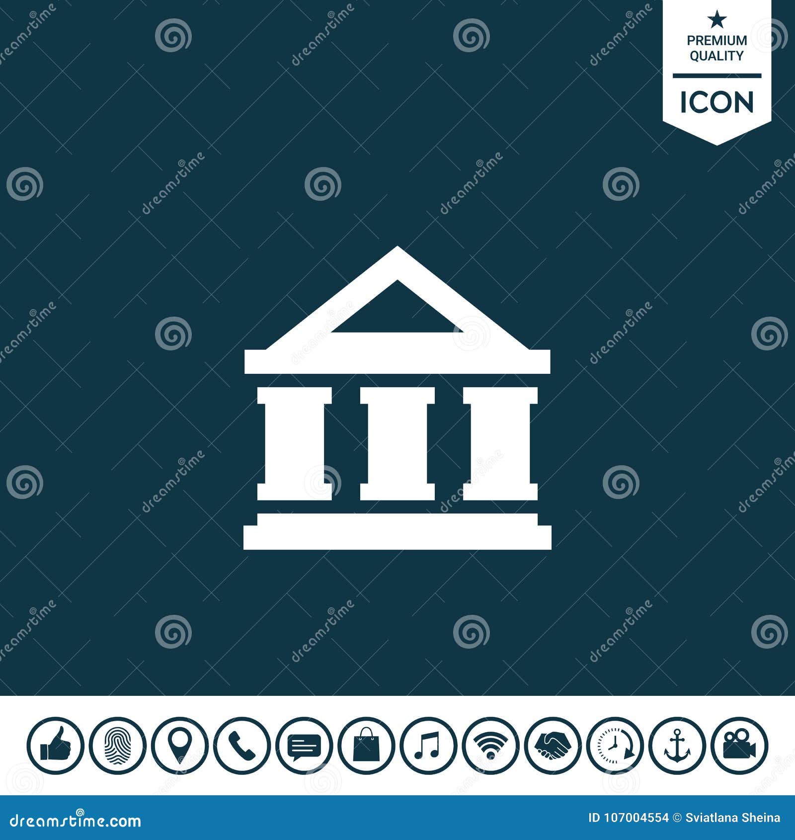 Ícone do símbolo do banco ilustração do vetor. Ilustração de rico ...