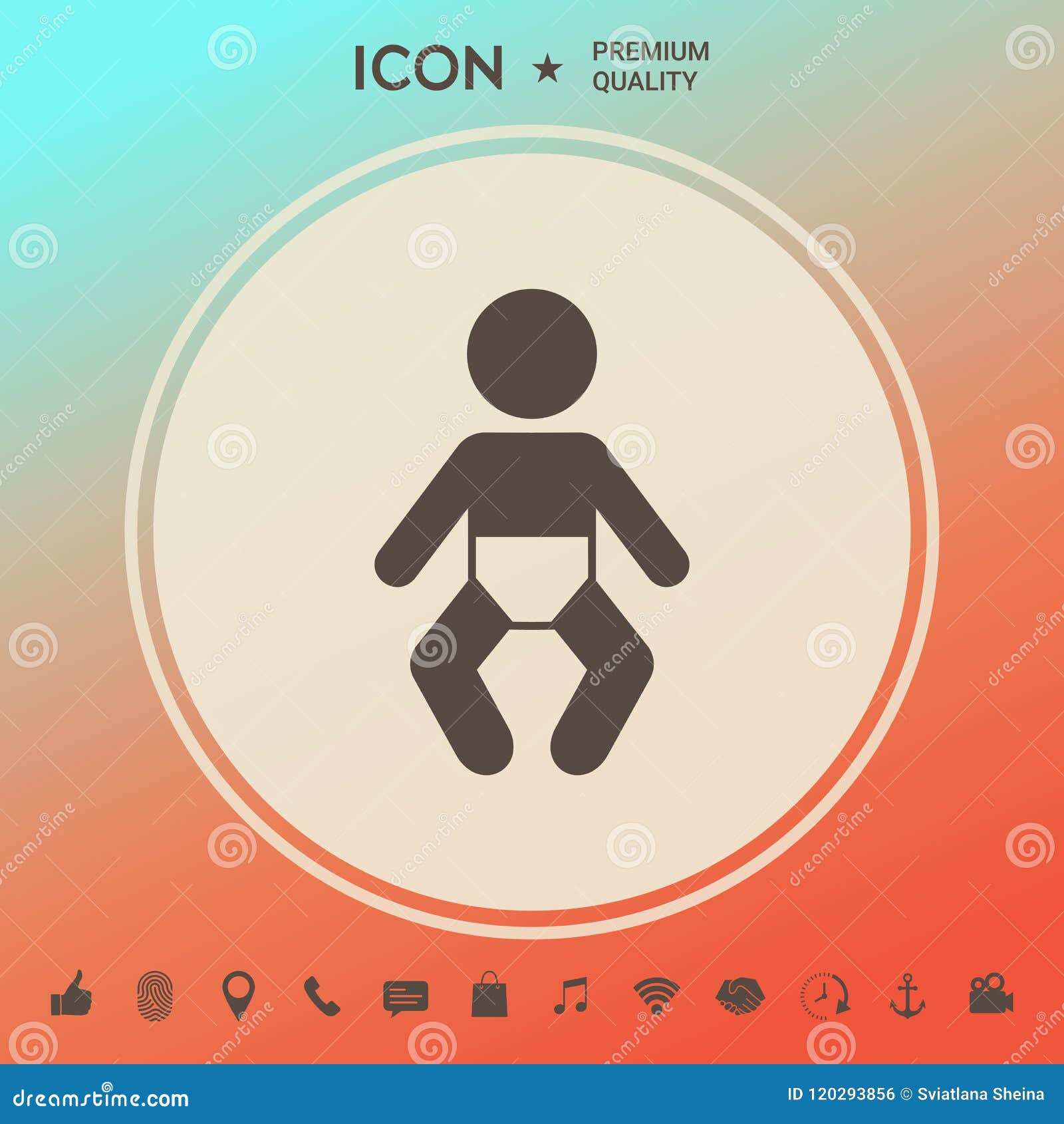 Ícone do símbolo do bebê ilustração do vetor. Ilustração de pequeno ...