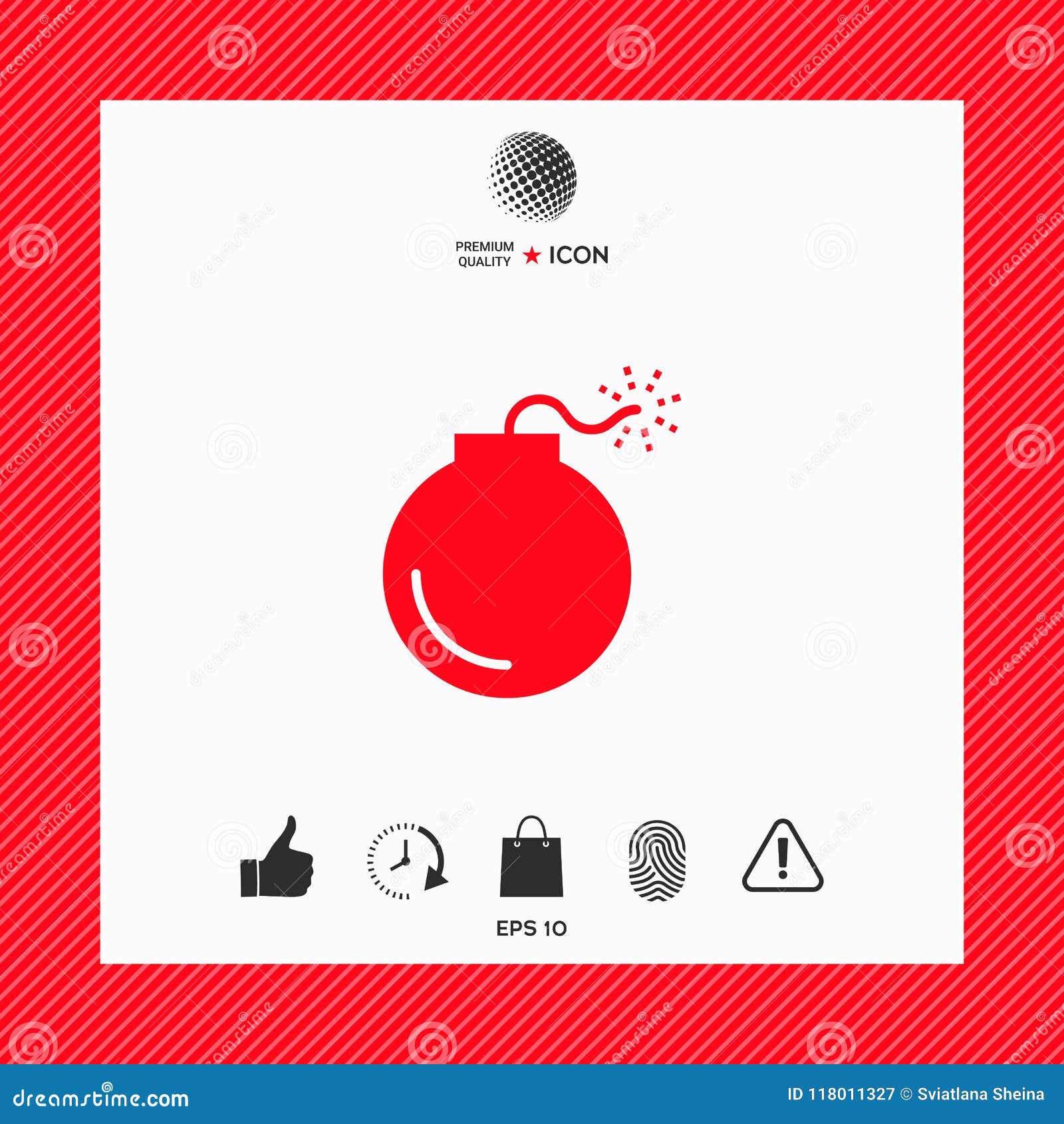 Ícone do símbolo da bomba ilustração do vetor. Ilustração de ...