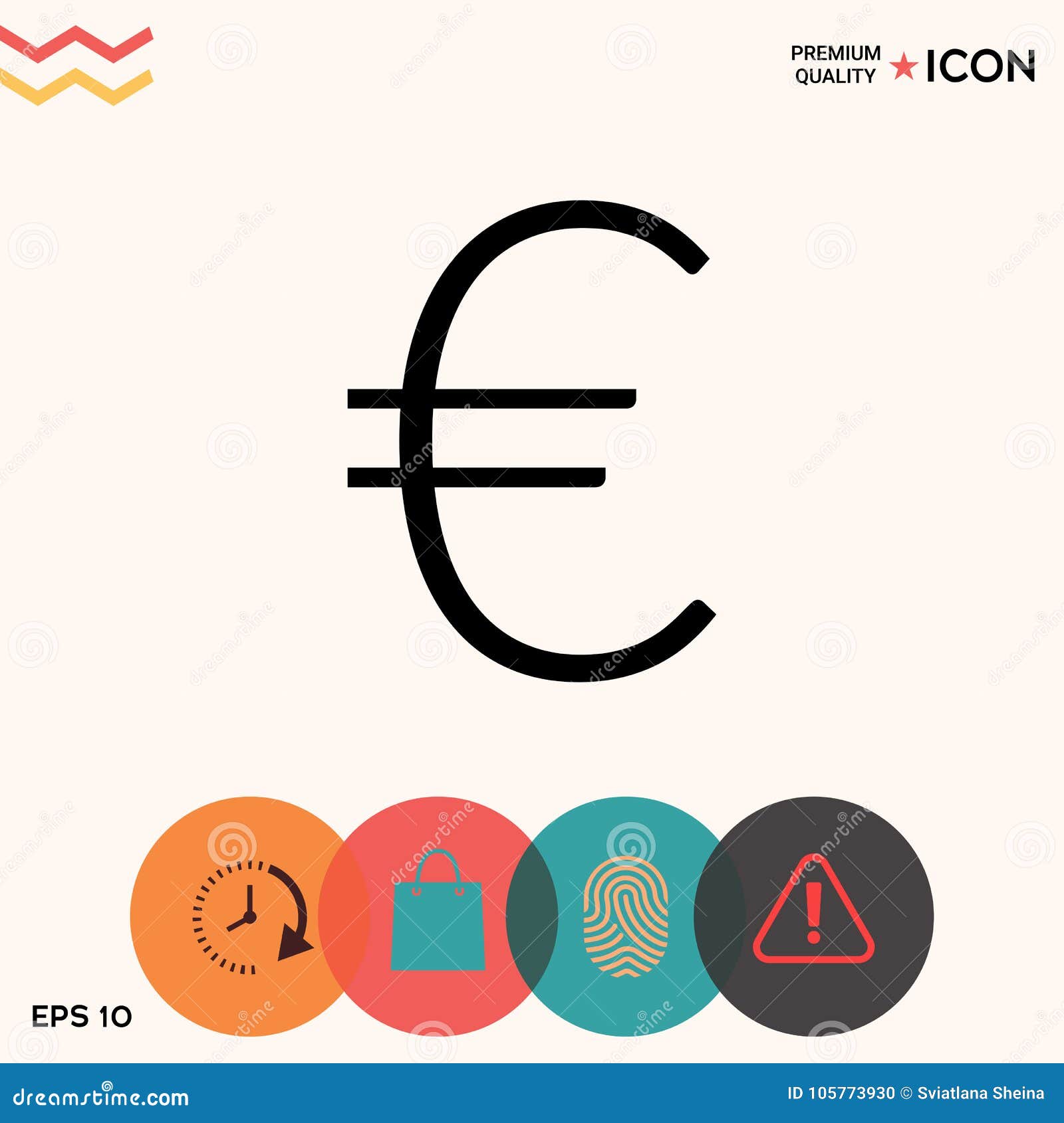 Ícone do símbolo do Euro ilustração do vetor. Ilustração de fundo ...