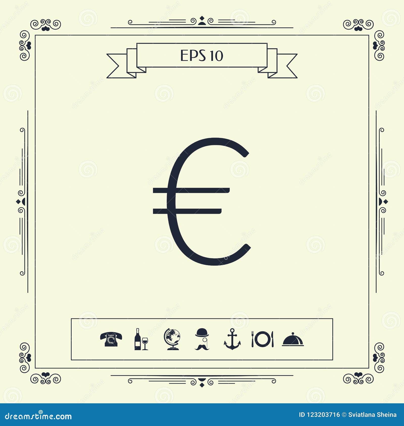 Ícone do símbolo do Euro ilustração do vetor. Ilustração de europeu ...