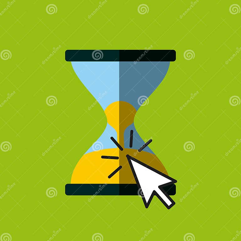ícone Do Sandclock E Do Cursor Ilustração Stock - Ilustração de areia ...