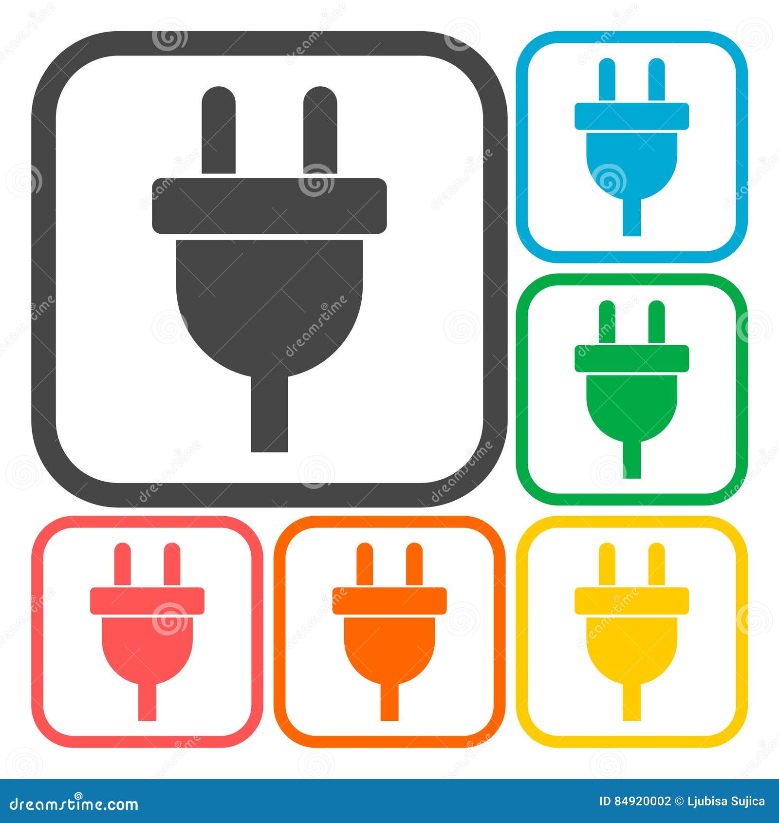 Ícone Do Sinal Da Tomada Elétrica, Grupo De Símbolo Da Energia Do Poder ...