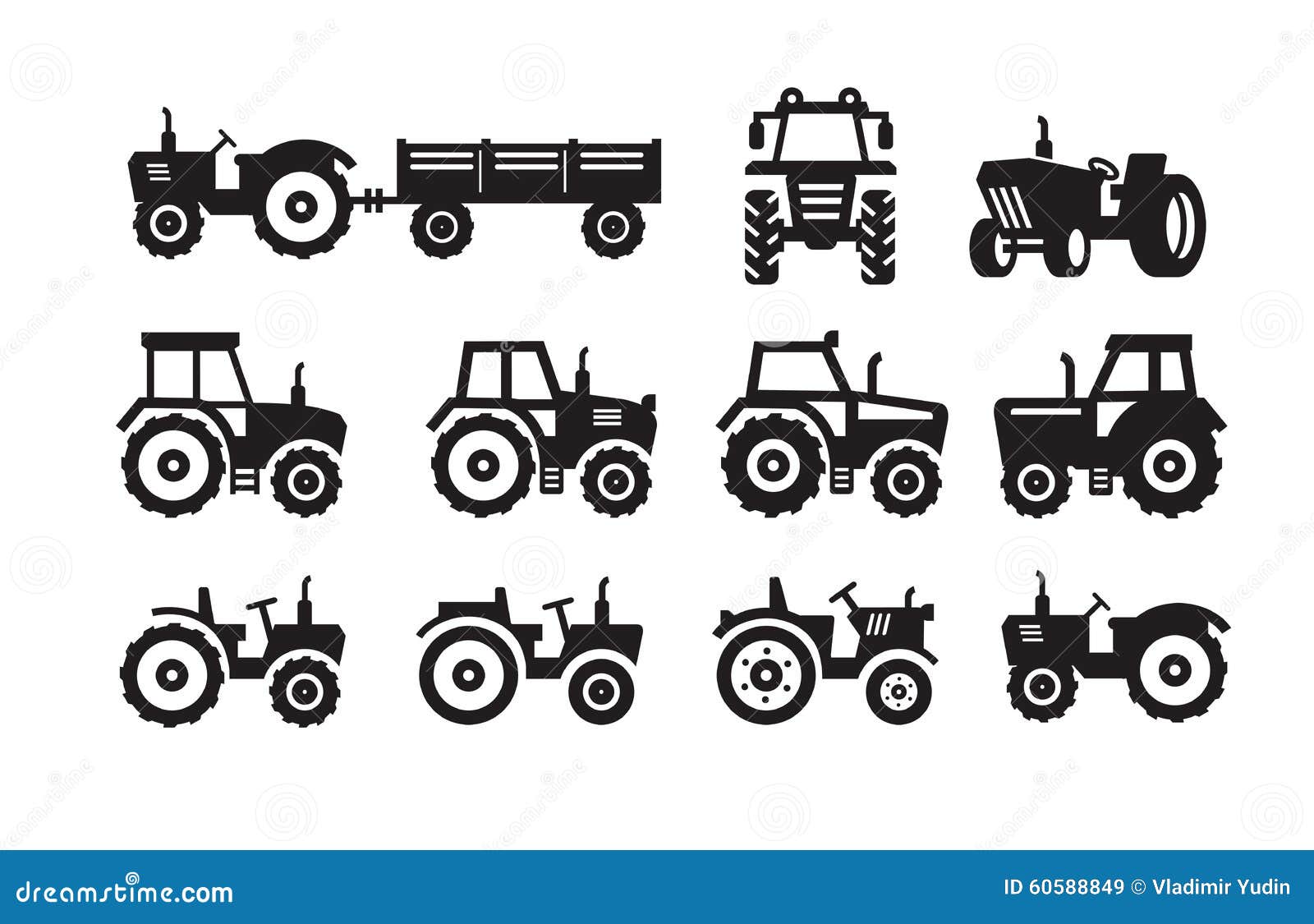 Ícone do trator ilustração do vetor. Ilustração de trator - 60588849