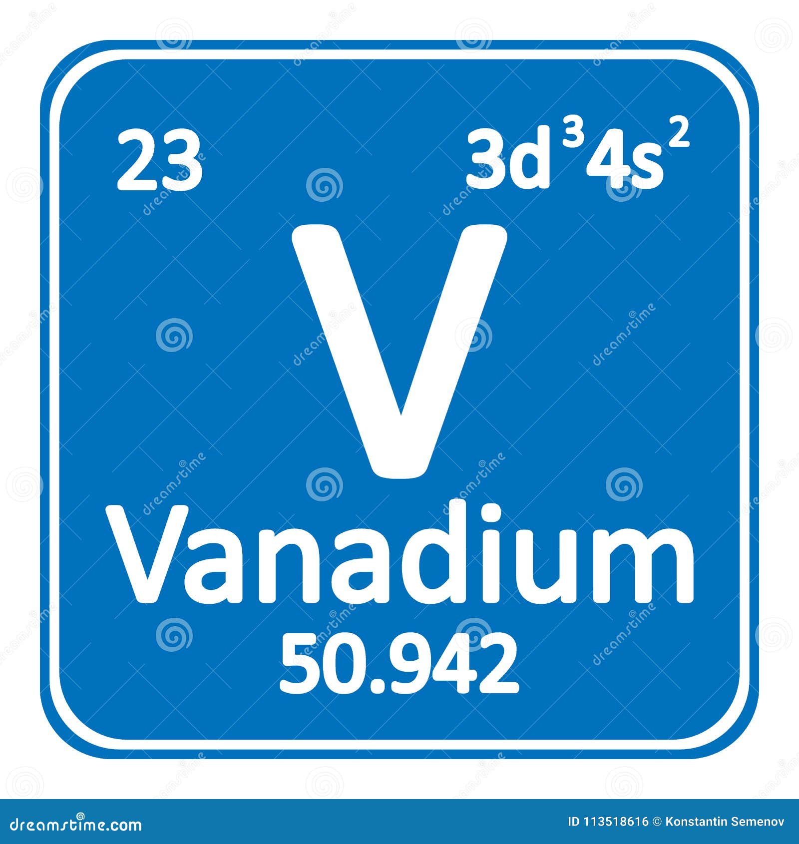 Ícone Do Vanádio Do Elemento De Tabela Periódica Ilustração Stock ...