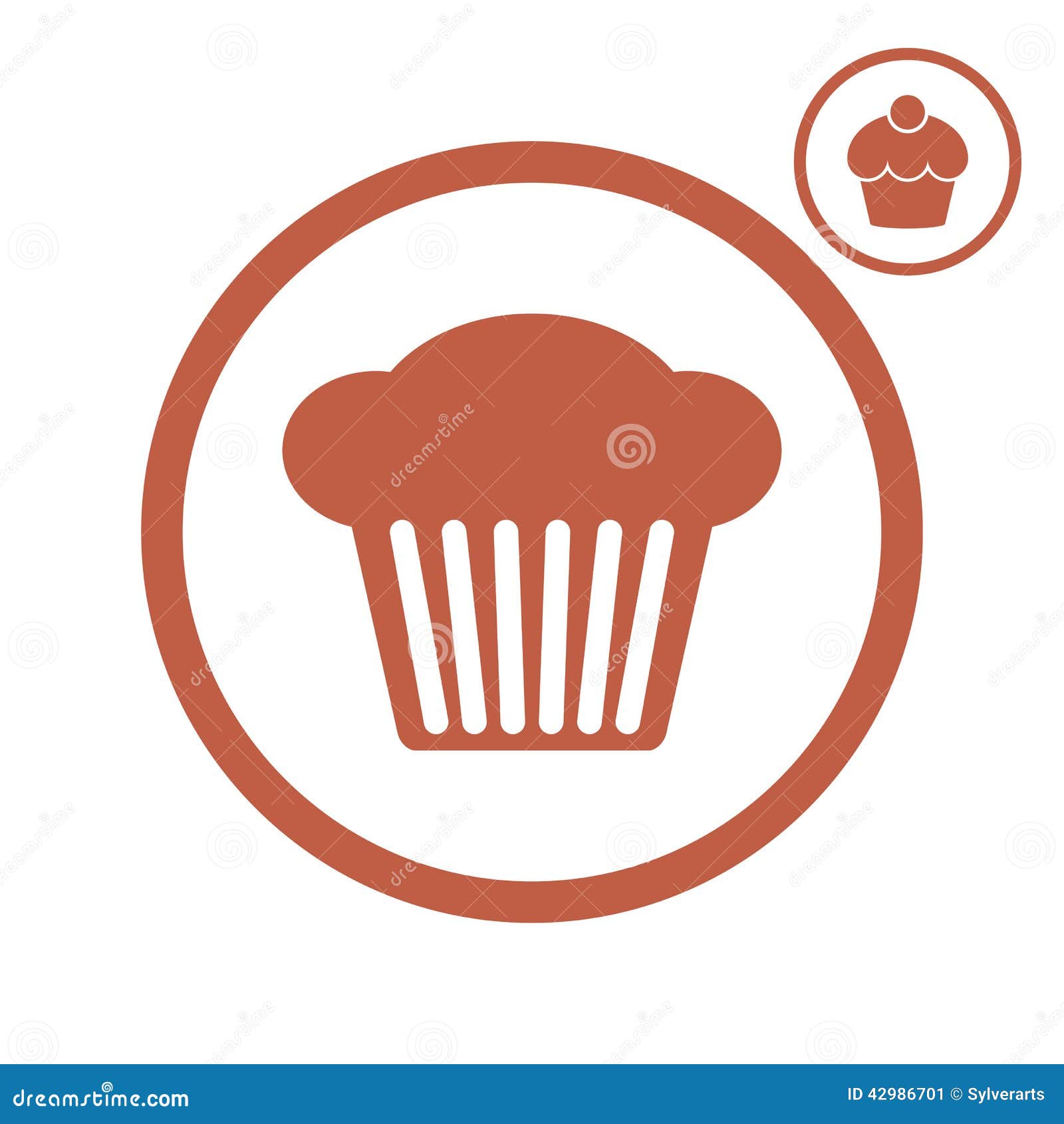 Ícone do vetor do queque ilustração do vetor. Ilustração de redondo ...