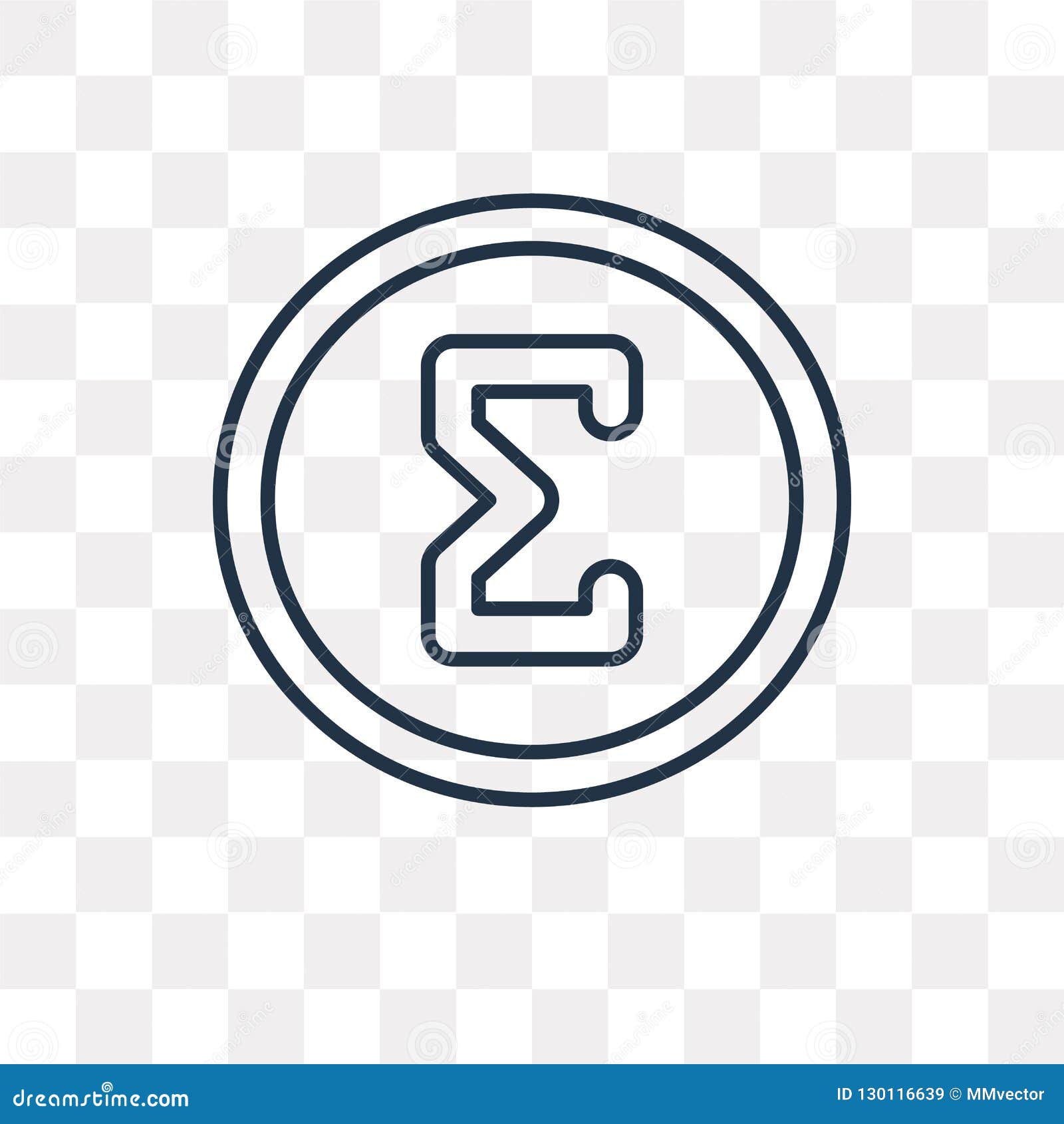 Ícone Do Vetor Do Sigma Isolado No Fundo Transparente, Sig Linear ...