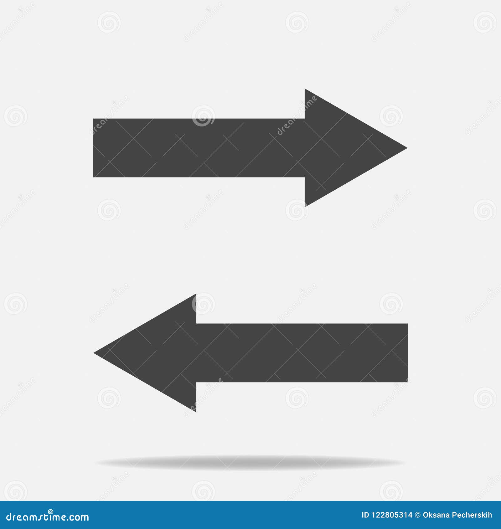 Ícone Horizontal Do Vetor Das Setas Símbolo Da Troca E Horizontal Com ...