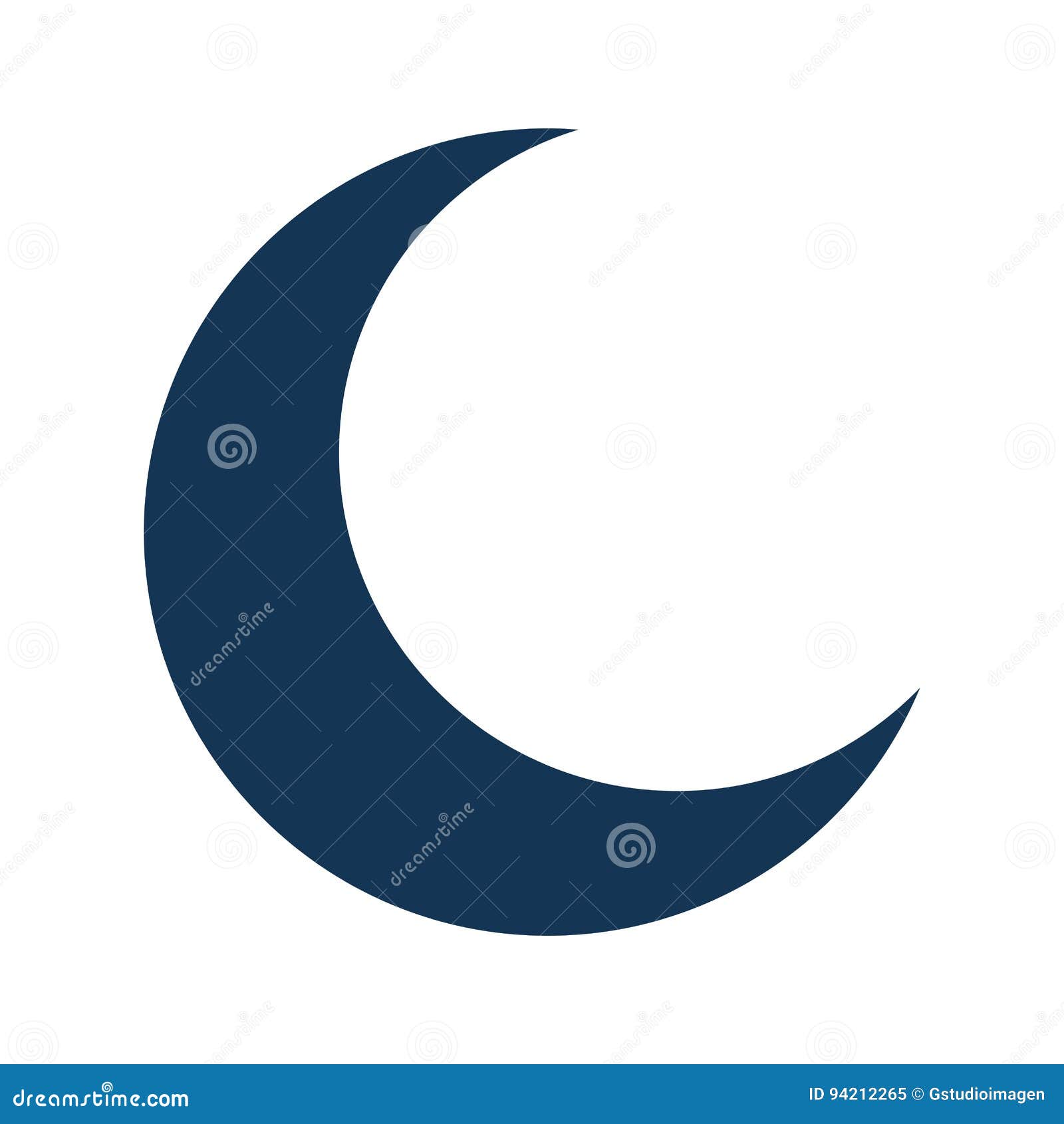 Ícone isolado da meia lua ilustração do vetor. Ilustração de isolado ...