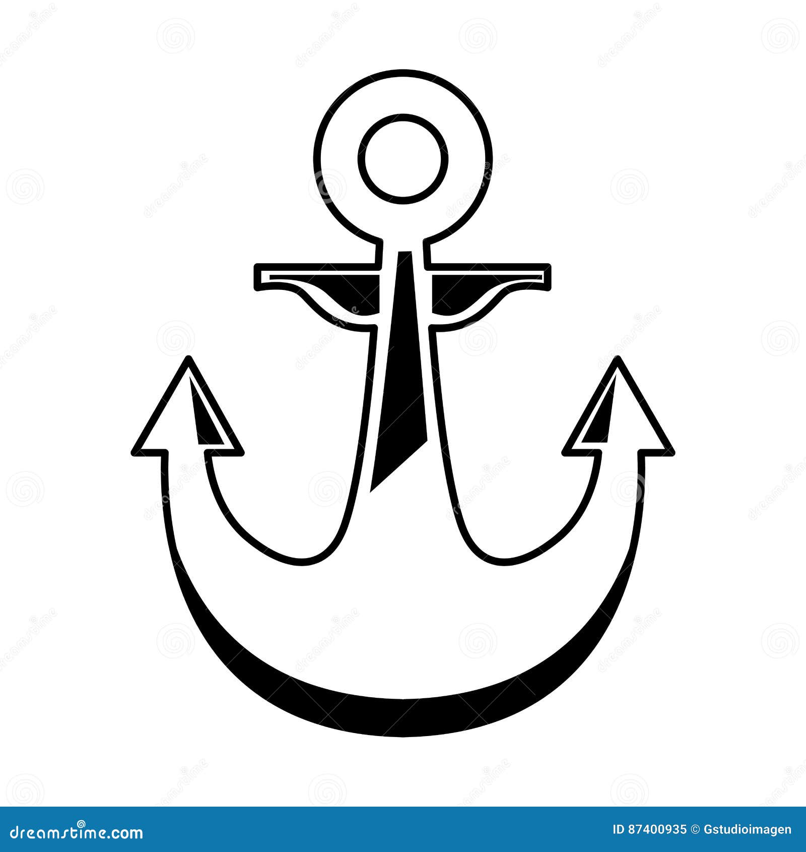 ícone Isolado Marítimo Da âncora Ilustração do Vetor - Ilustração de ...