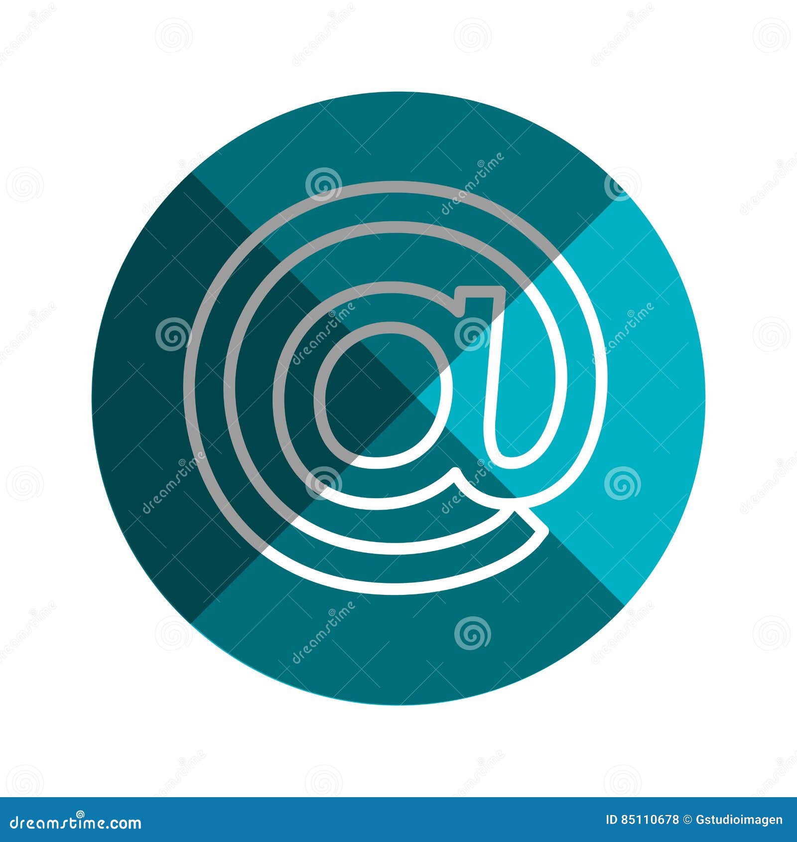 ícone Isolado Símbolo Do Arroba Ilustração Stock - Ilustração de molde ...