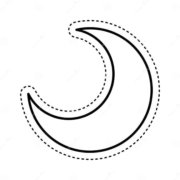 ícone Isolado Silhueta Da Lua Ilustração Stock - Ilustração de celeste ...