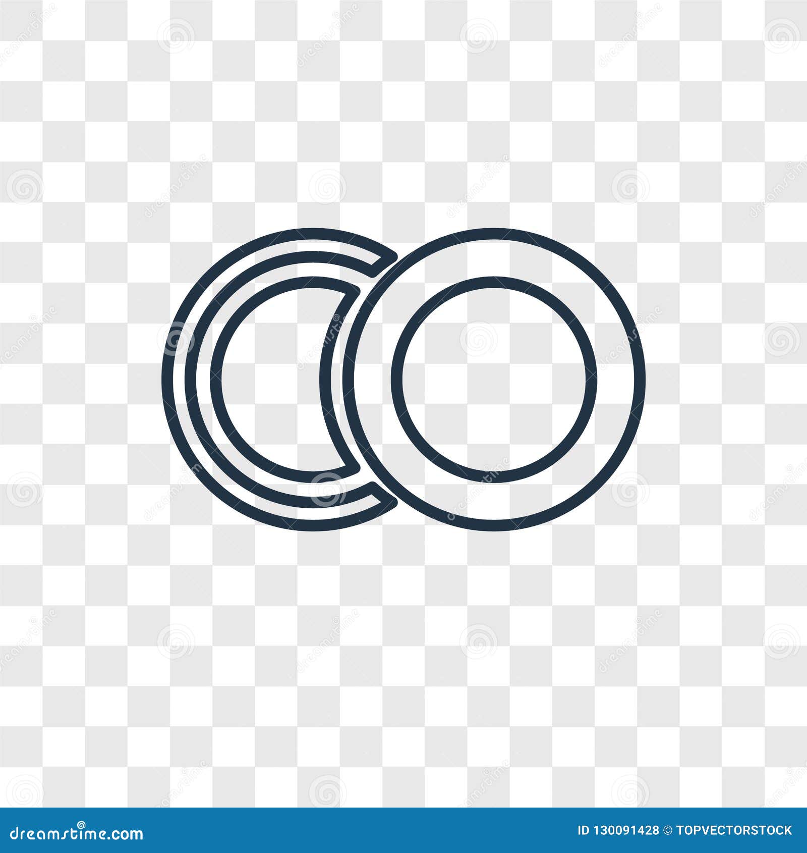 Ícone Linear Do Vetor Do Conceito De Dois Círculos Isolado Em B ...