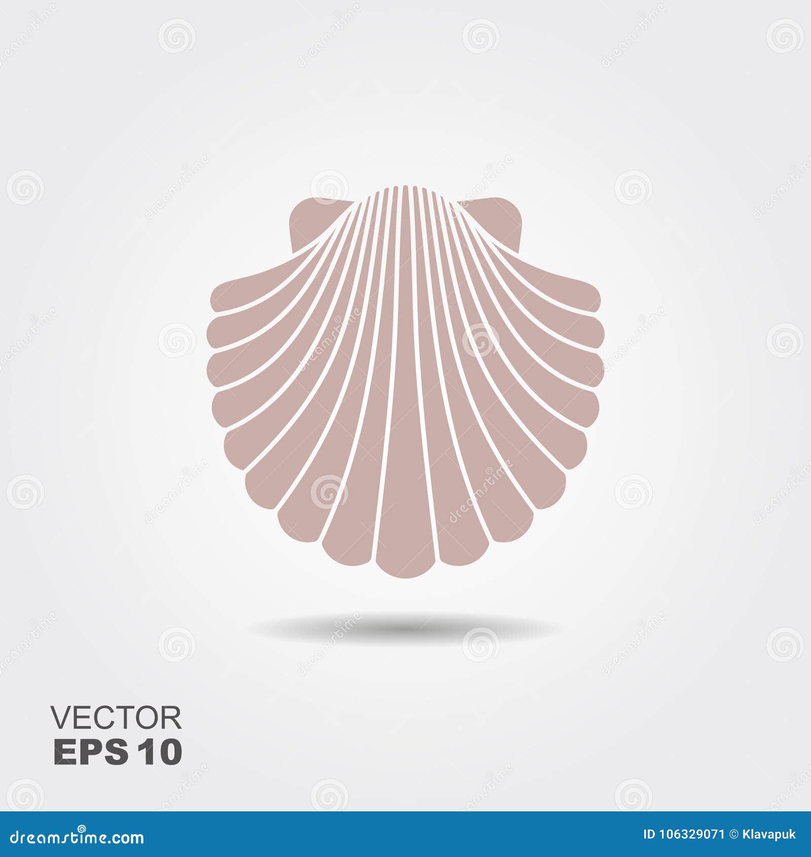 Ícone liso de Shell ilustração do vetor. Ilustração de oceano - 106329071