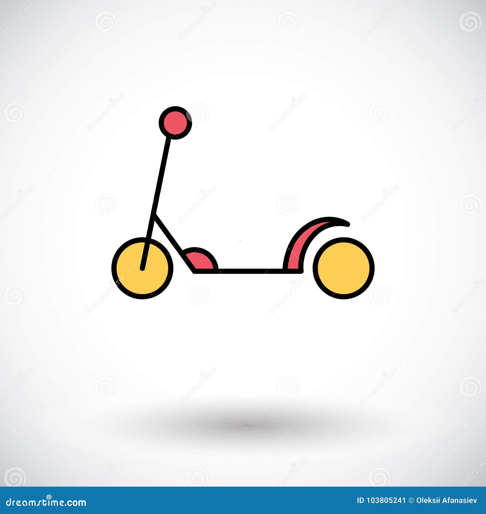 Ícone Liso Do Vetor Da Criança Do "trotinette" Ilustração do Vetor ...