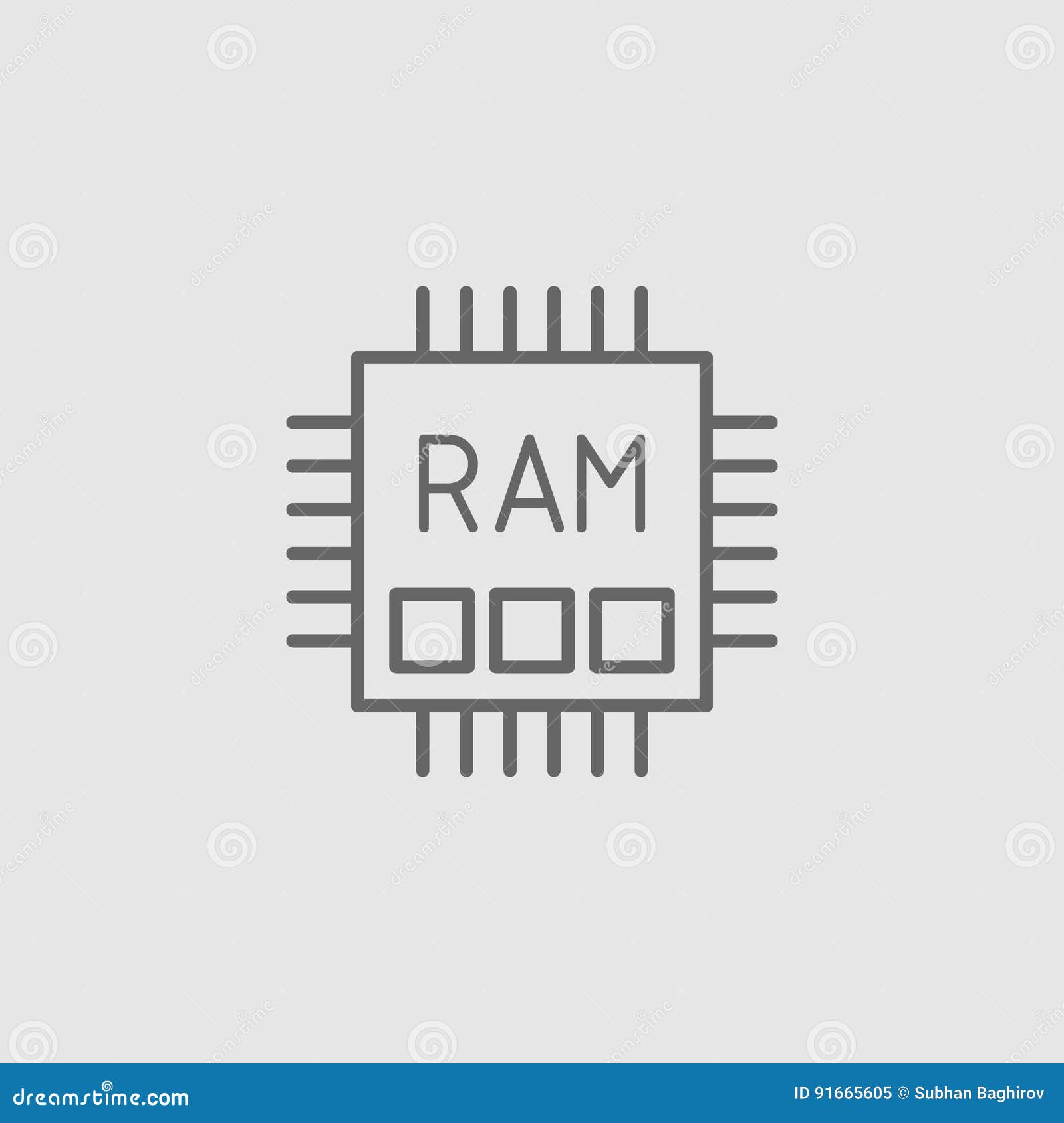 Ícone Liso Do Vetor De RAM Da Memória Ilustração do Vetor - Ilustração ...