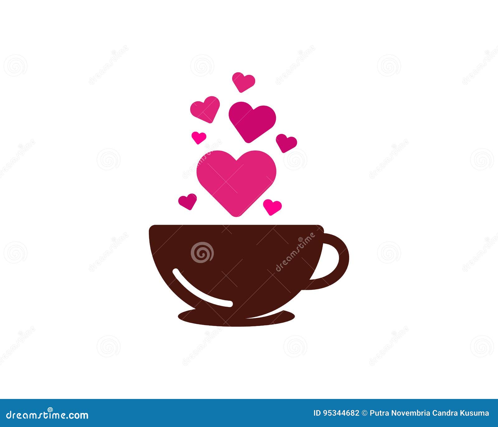 Ícone Logo Design Element Do Café Do Amor Ilustração do Vetor ...