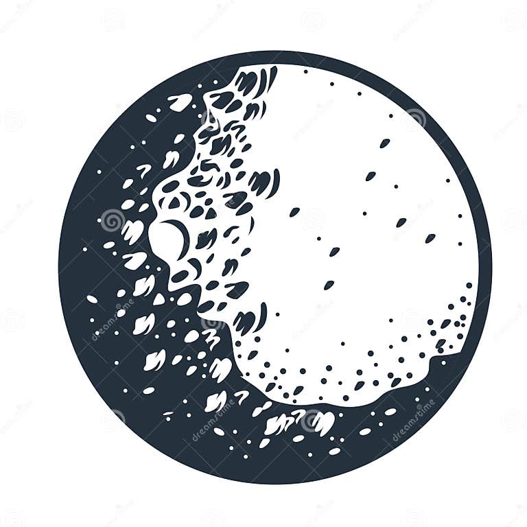 ícone lua cheia ilustração do vetor. Ilustração de astrologia - 221866857