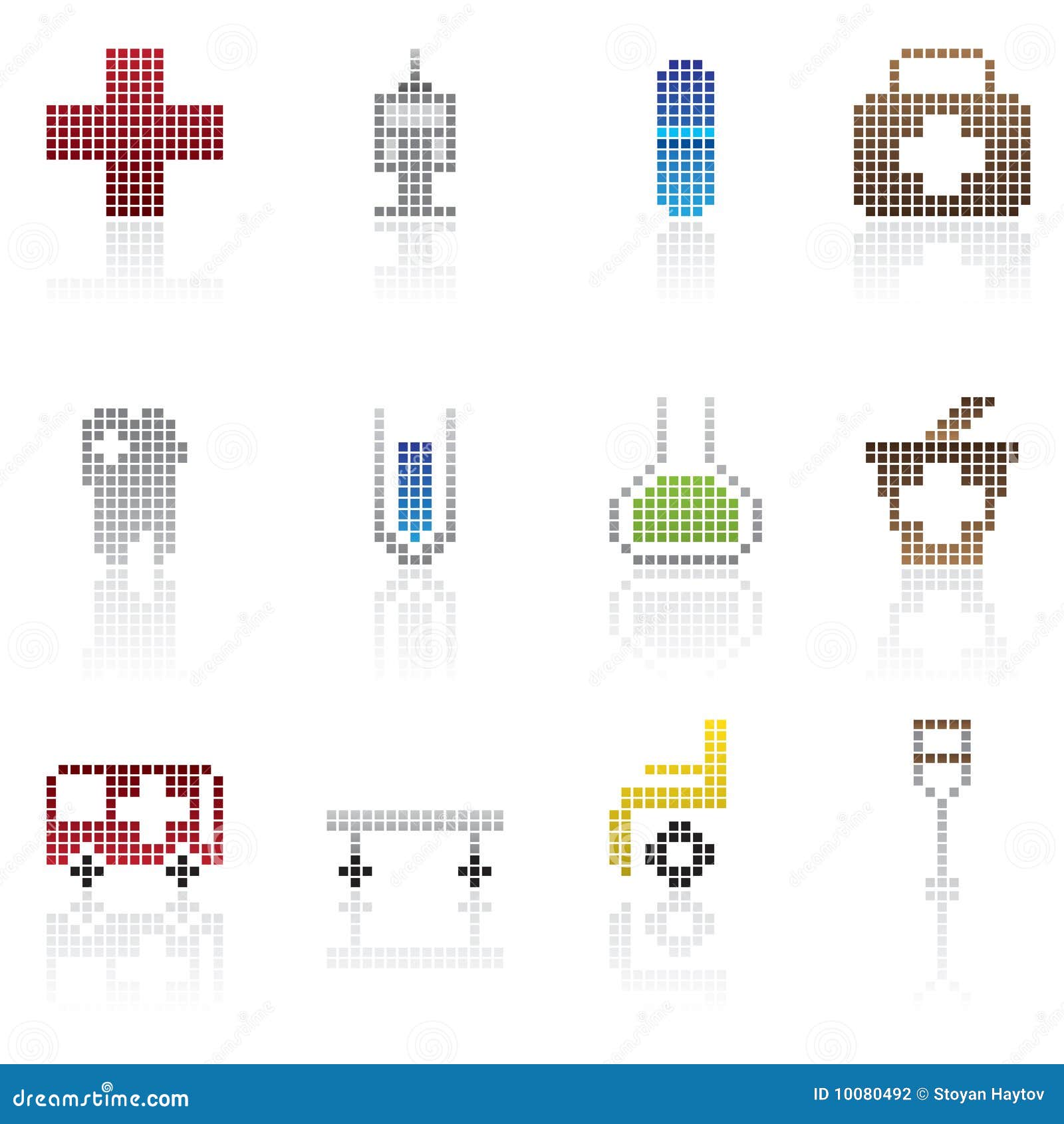 Ícone médico do pixel ilustração do vetor. Ilustração de local - 10080492