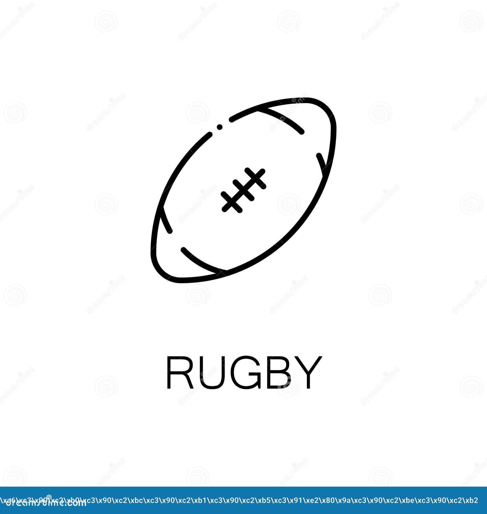 Ícone Ou Logotipo Liso Do Rugby Para O Design Web Ilustração do Vetor ...