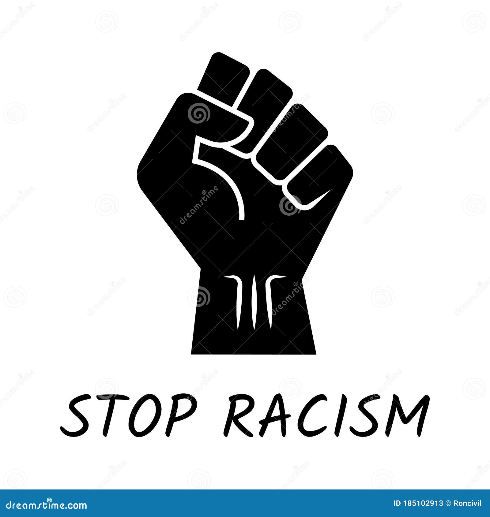 ícone parar racismo ilustração do vetor. Ilustração de fundo - 185102913