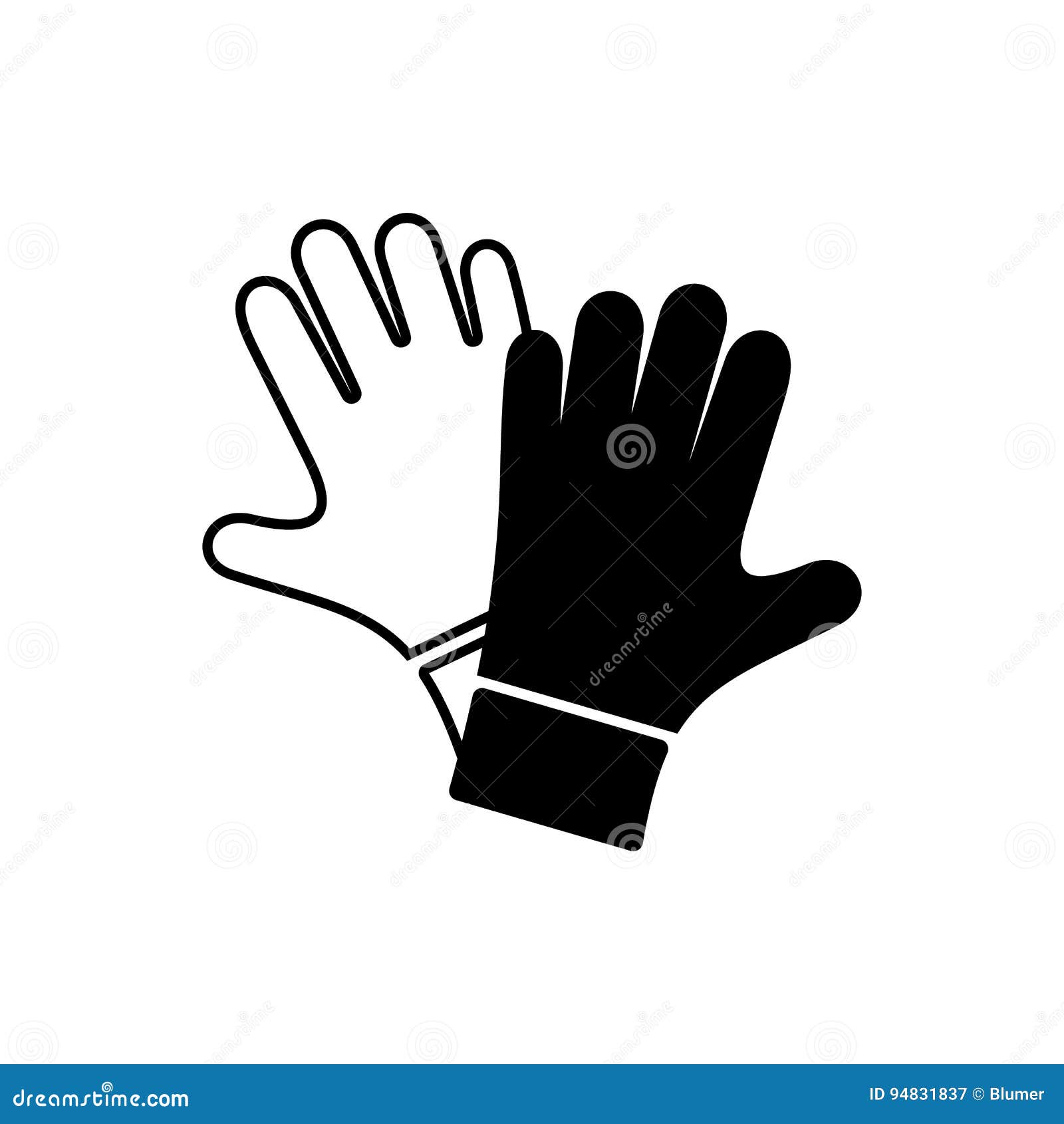 Ícone Preto Dos Pares Das Luvas Protetoras Do Vetor Ilustração do Vetor ...