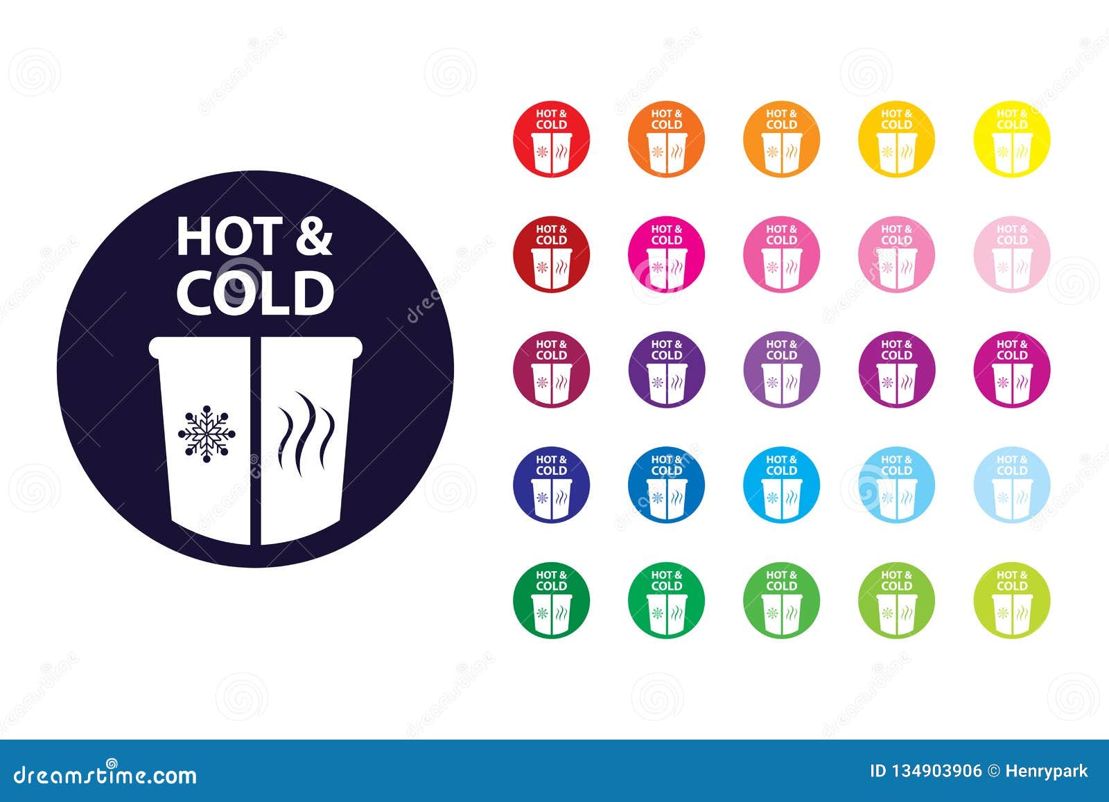 Ícone Quente E Frio Do Sinal Símbolo Quente E Frio Da Cor Ilustração do ...