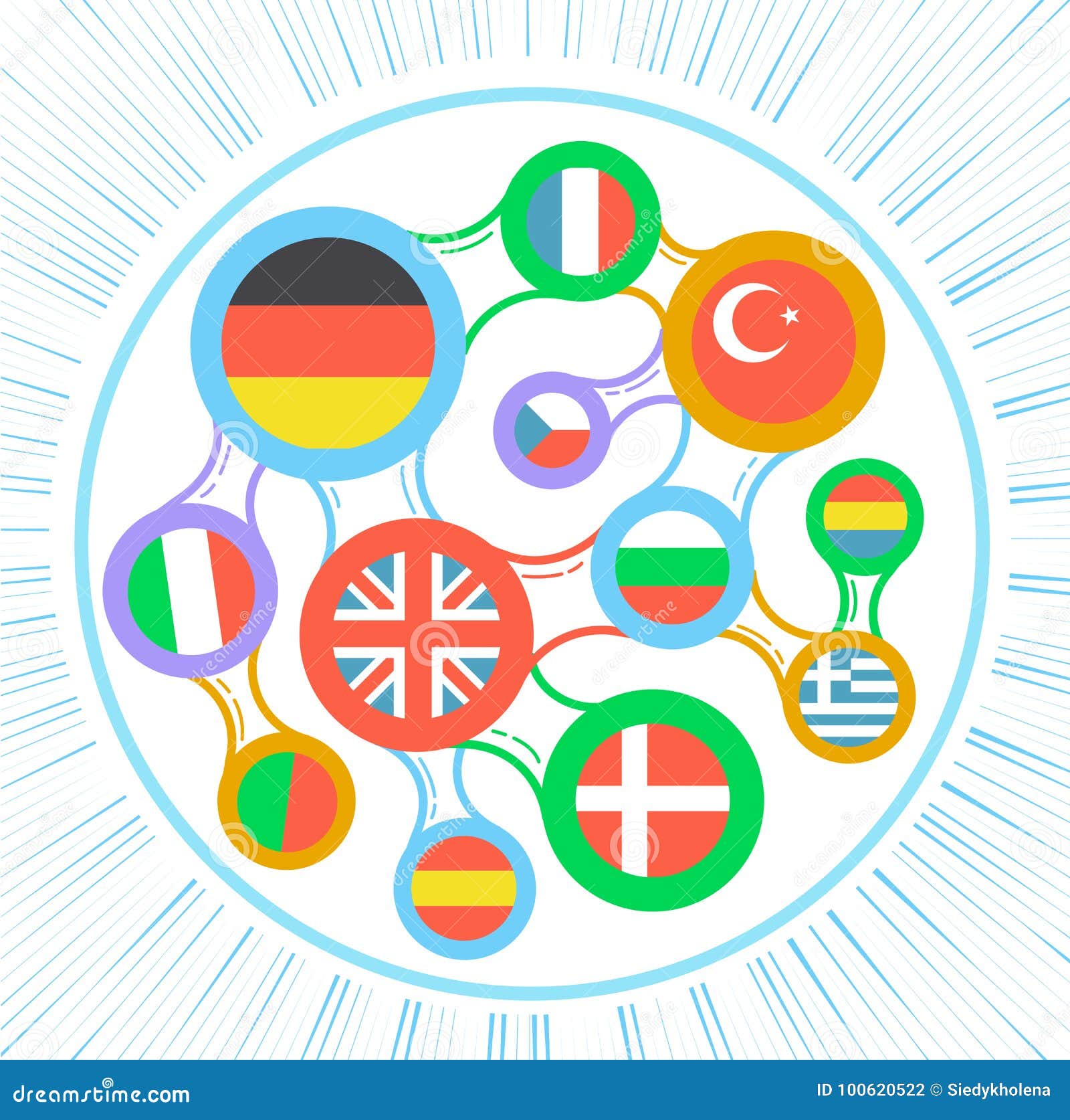 Ícone Relacionado Dos Países Das Bandeiras Ilustração Stock ...