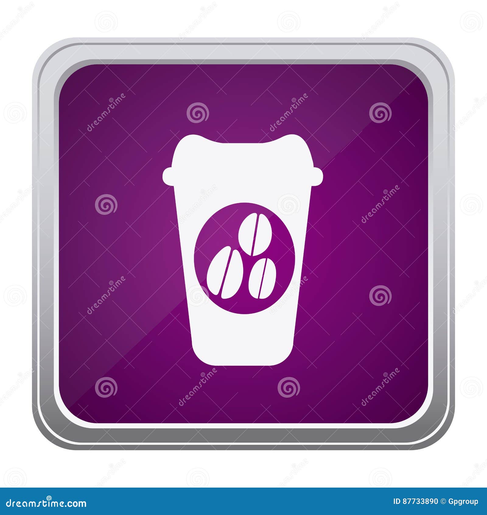 ícone Roxo Do Café Do Café Do Emblema Ilustração Stock - Ilustração de ...