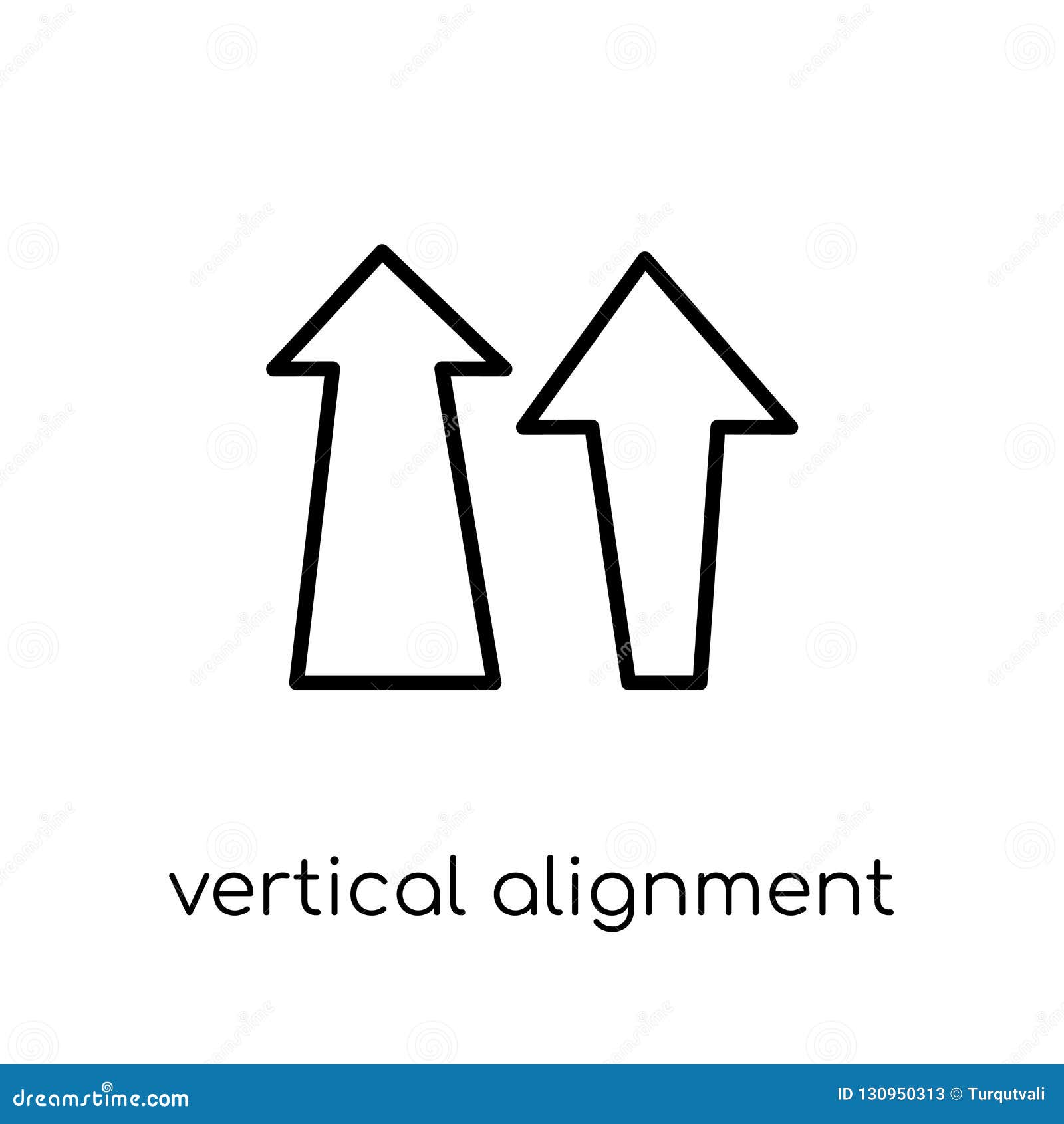 Ícone Vertical Do Alinhamento Vetor Linear Liso Moderno Na Moda Vertic ...
