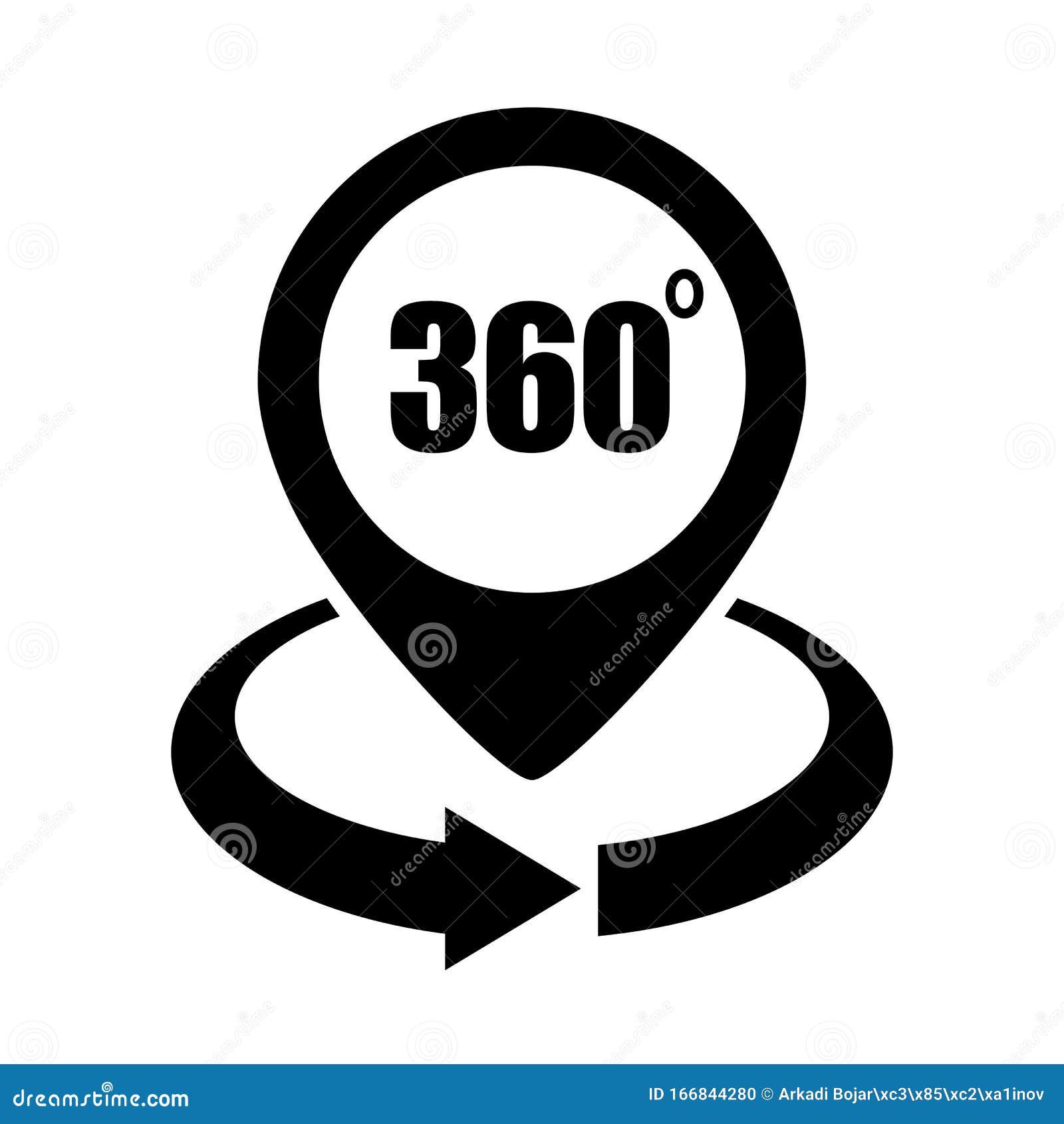 ícone vetor de 360 graus ilustração do vetor. Ilustração de around ...