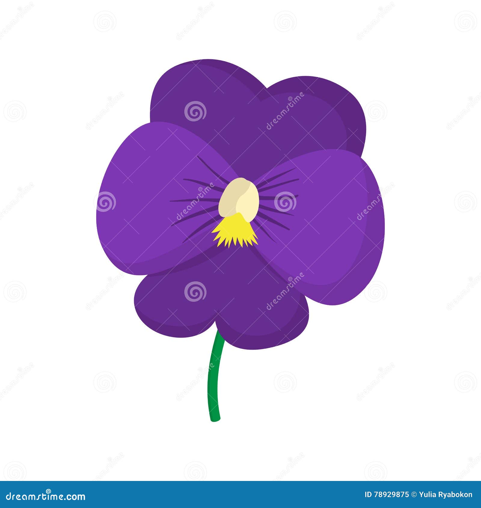 Ícone Violeta, Estilo Dos Desenhos Animados Ilustração do Vetor ...