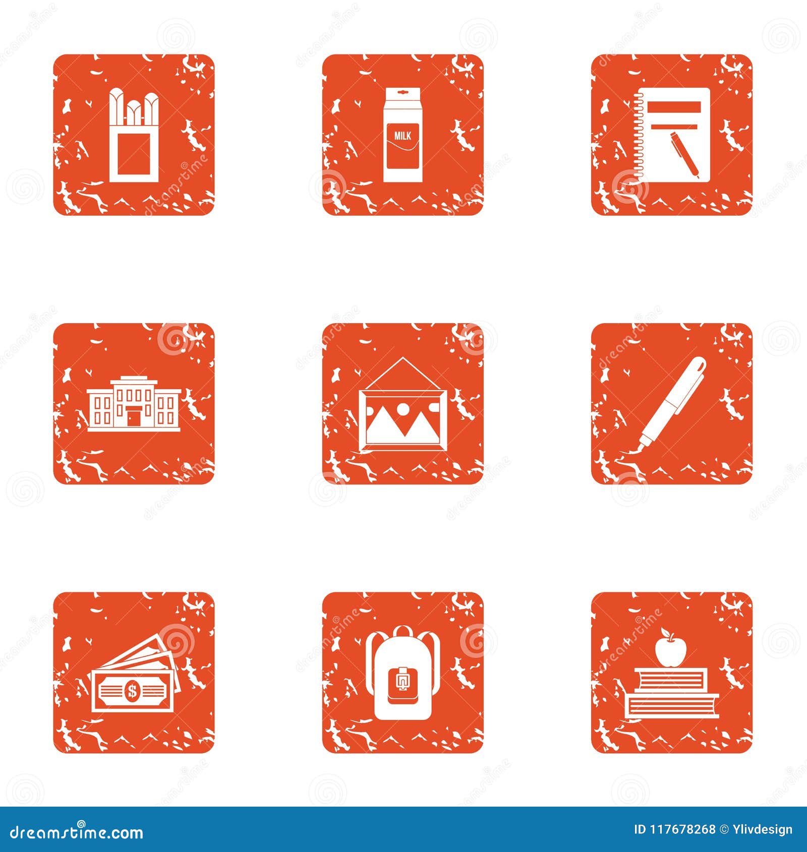 Ícones Ajustados, Estilo Das Propinas Do Grunge Ilustração do Vetor ...