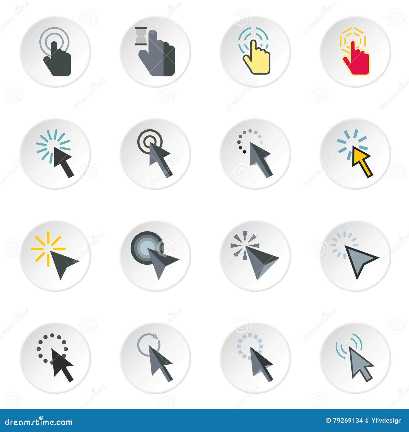 Ícones Ajustados, Estilo Liso Do Cursor Do Rato Ilustração do Vetor ...