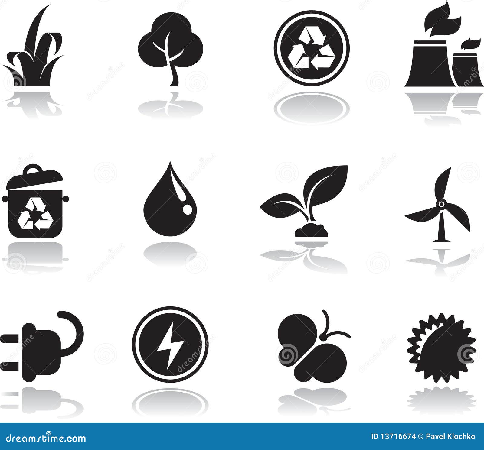 Ícones ambientais ilustração do vetor. Ilustração de orgânico - 13716674