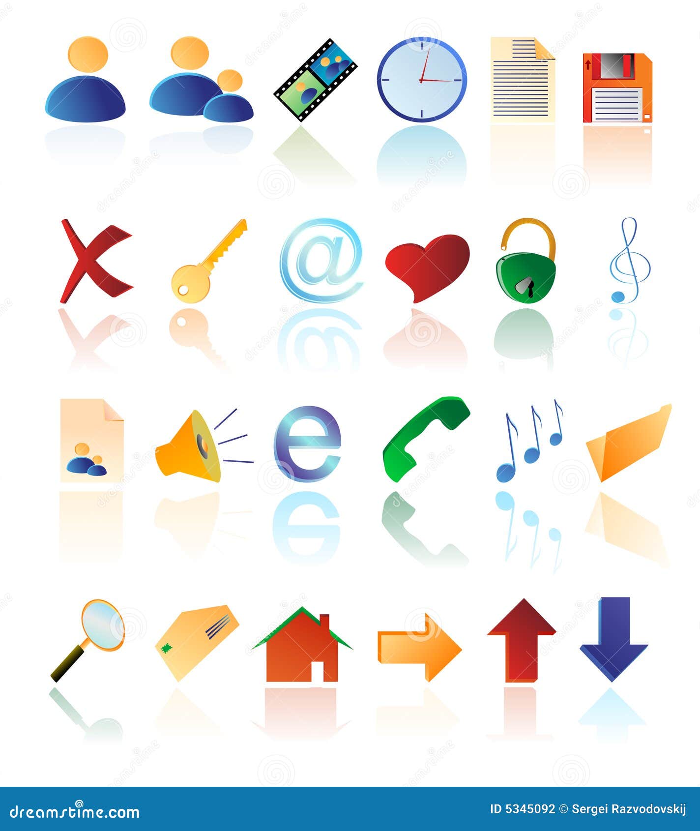 Ícones coloridos do vetor ilustração do vetor. Ilustração de elementos ...